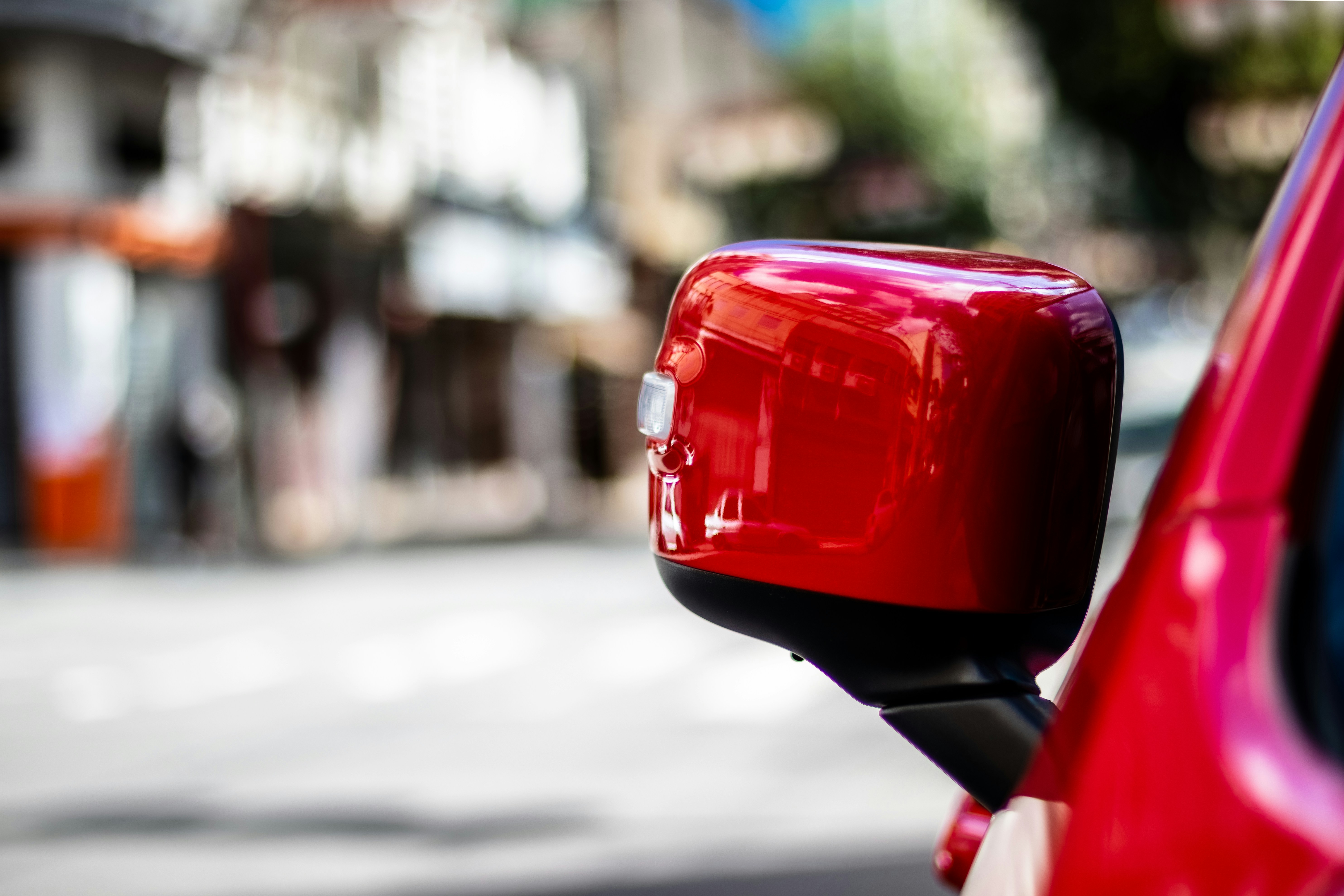 Red Beacon in Transit: A Taxi’s Rearward Gaze