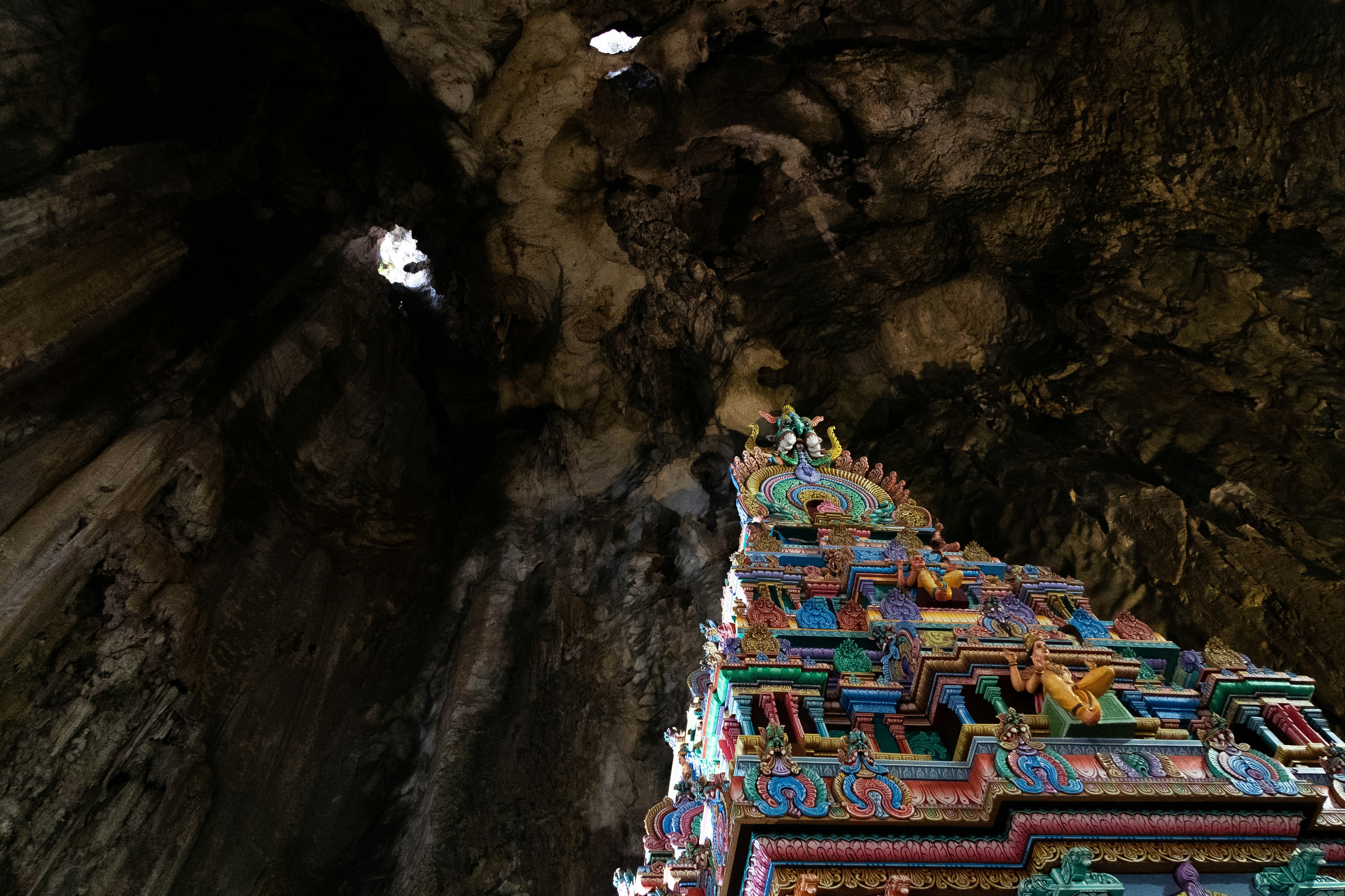 Colorful Temple Spire Pierces the Cave
