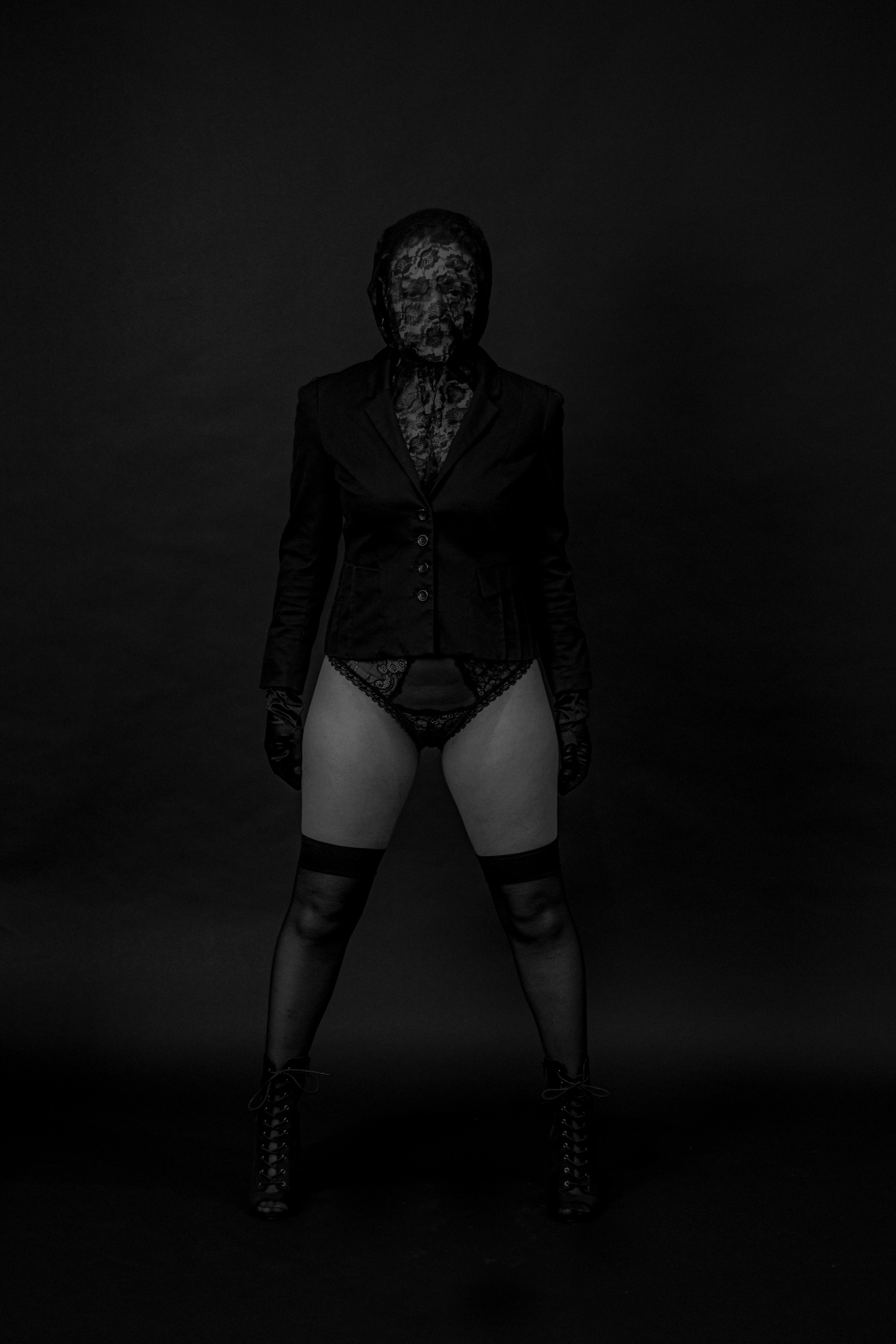 Midnight Ensemble: A Veiled Portrait in Black Lace