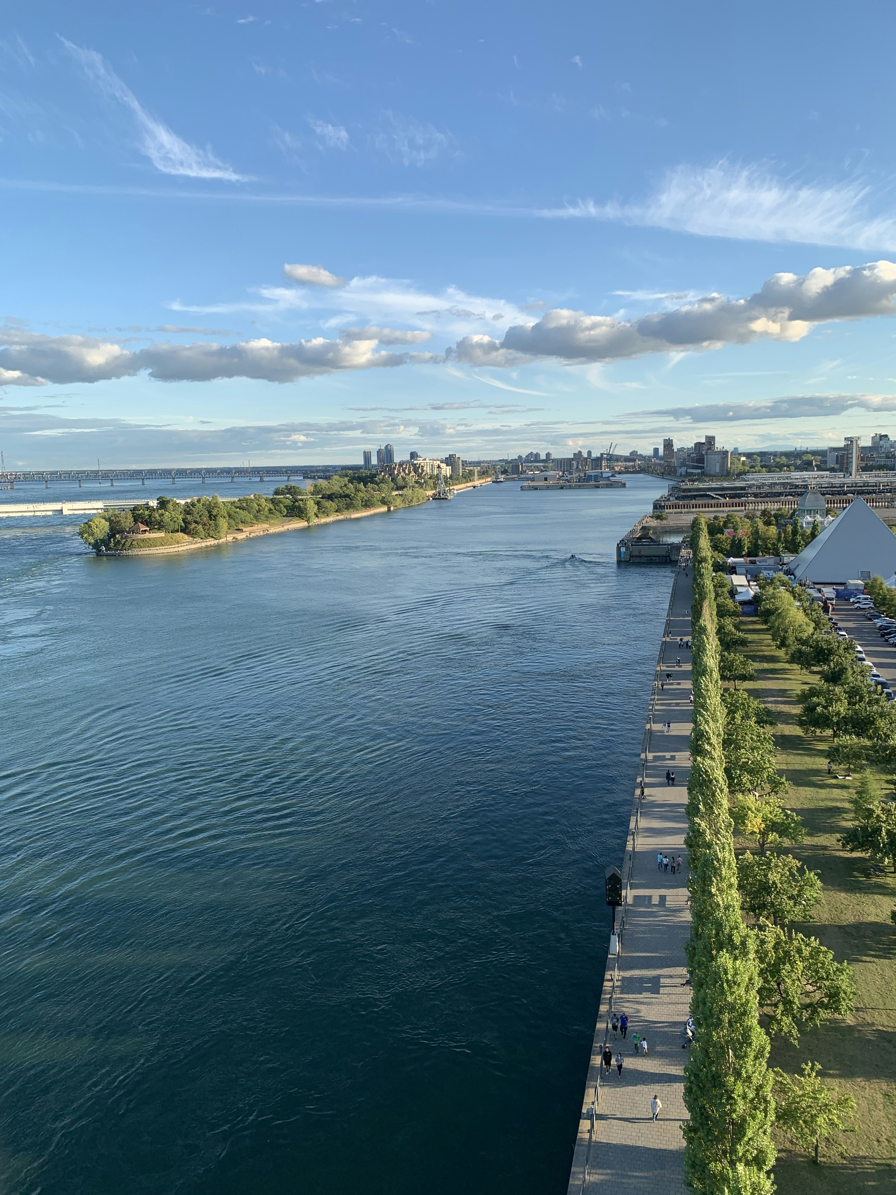 Riverside Boulevard: Aerial View Down the Seine Toward the Cityscape