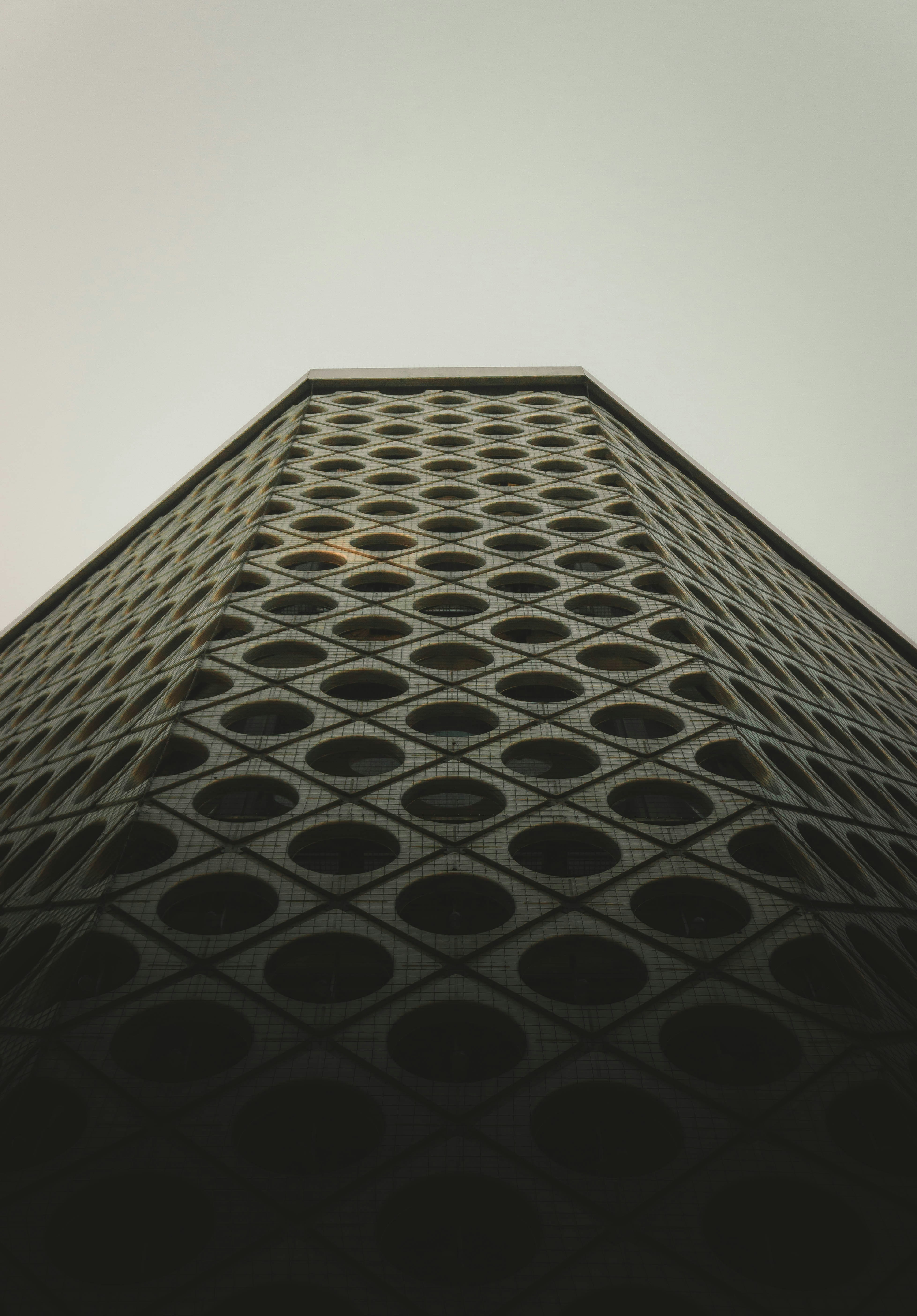 Vertical ascent: a patterned tower reaches the sky
