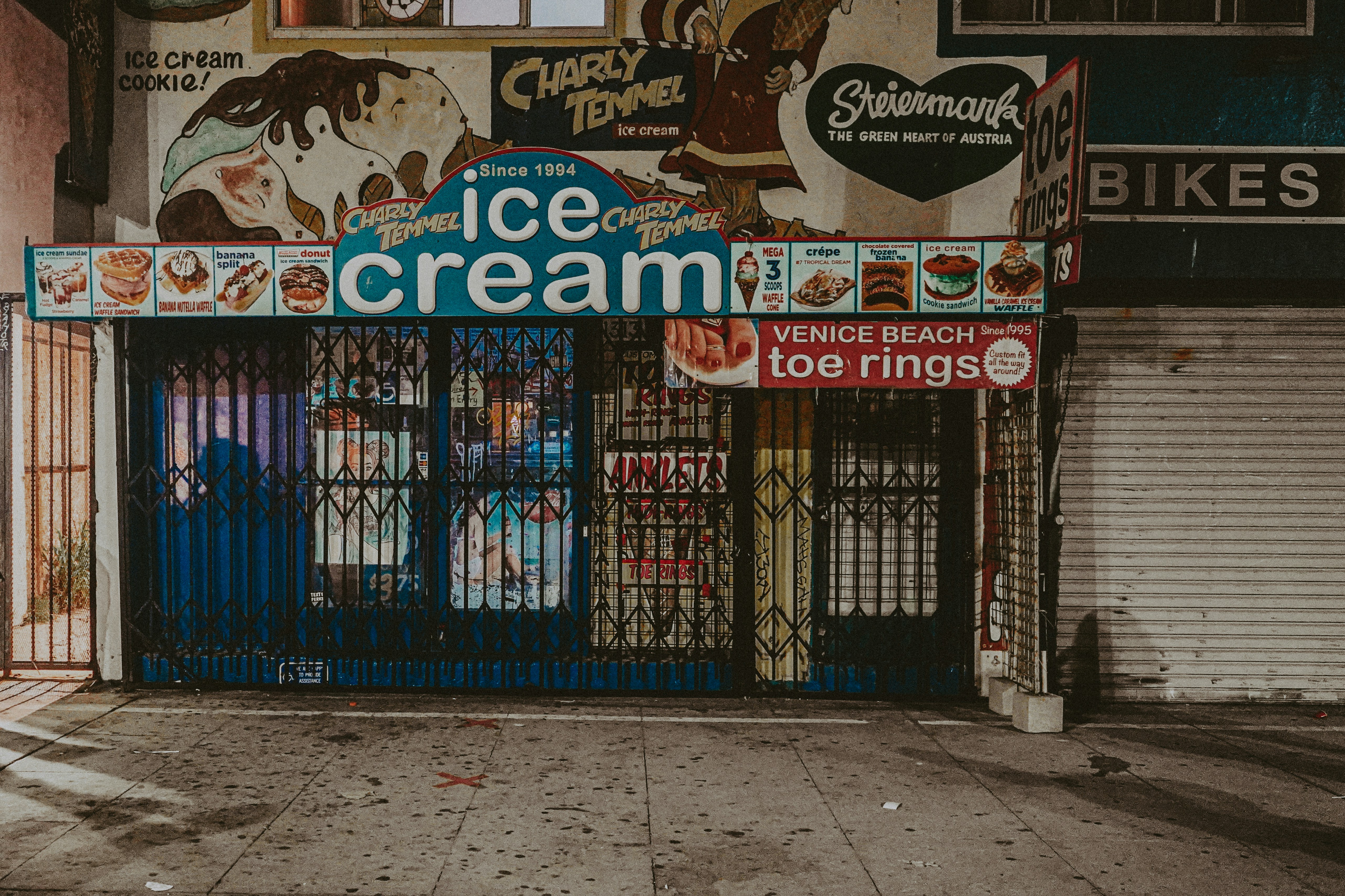 Blue Ice Cream Gate: A Weathered Venice Beach Facade
