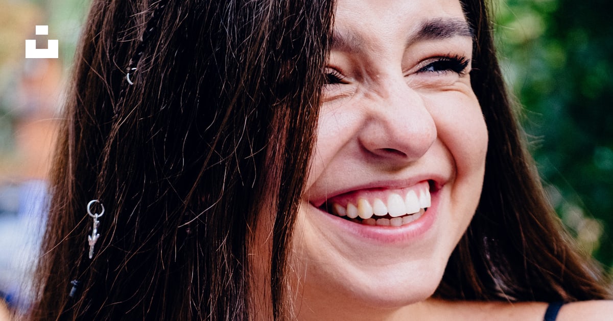 Smiling Woman In Black Spaghetti Strap Top Photo Free Ukraine Image