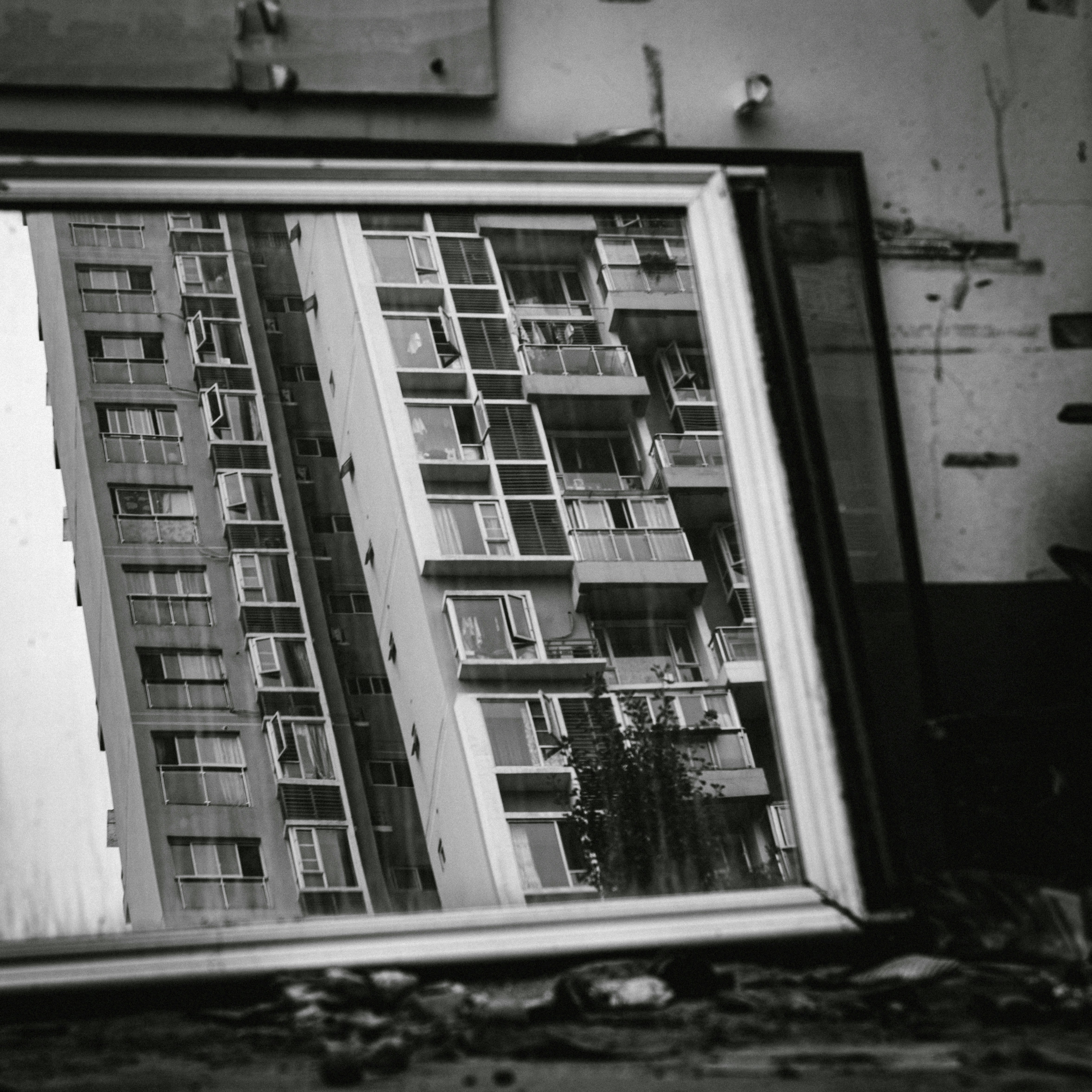white wooden framed glass window