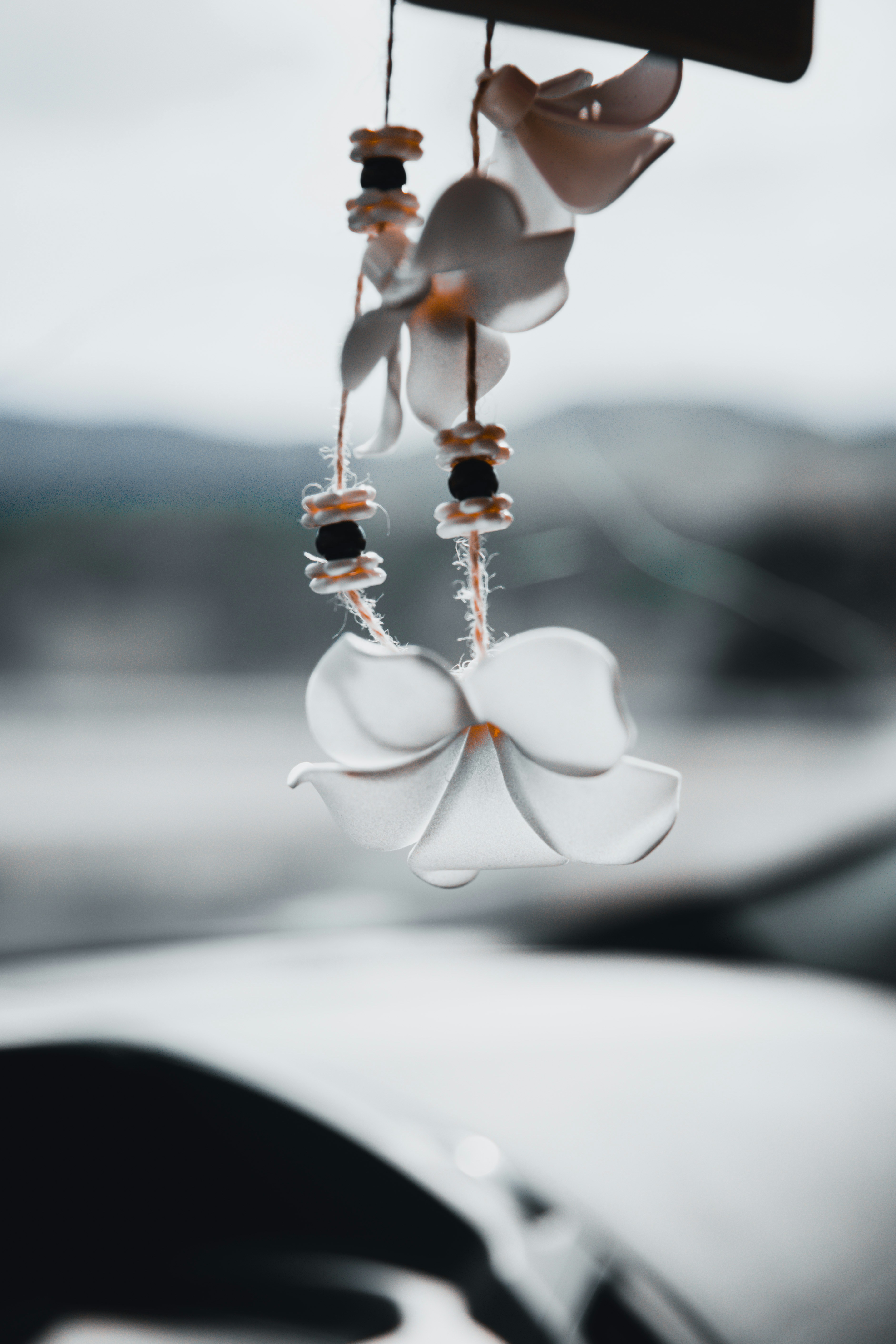 Hanging Floral Charm: A Soft Focus Close-Up of Delicate Ornaments
