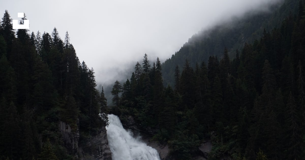 Green Trees Near Waterfalls During Daytime Photo Free Grey Image On
