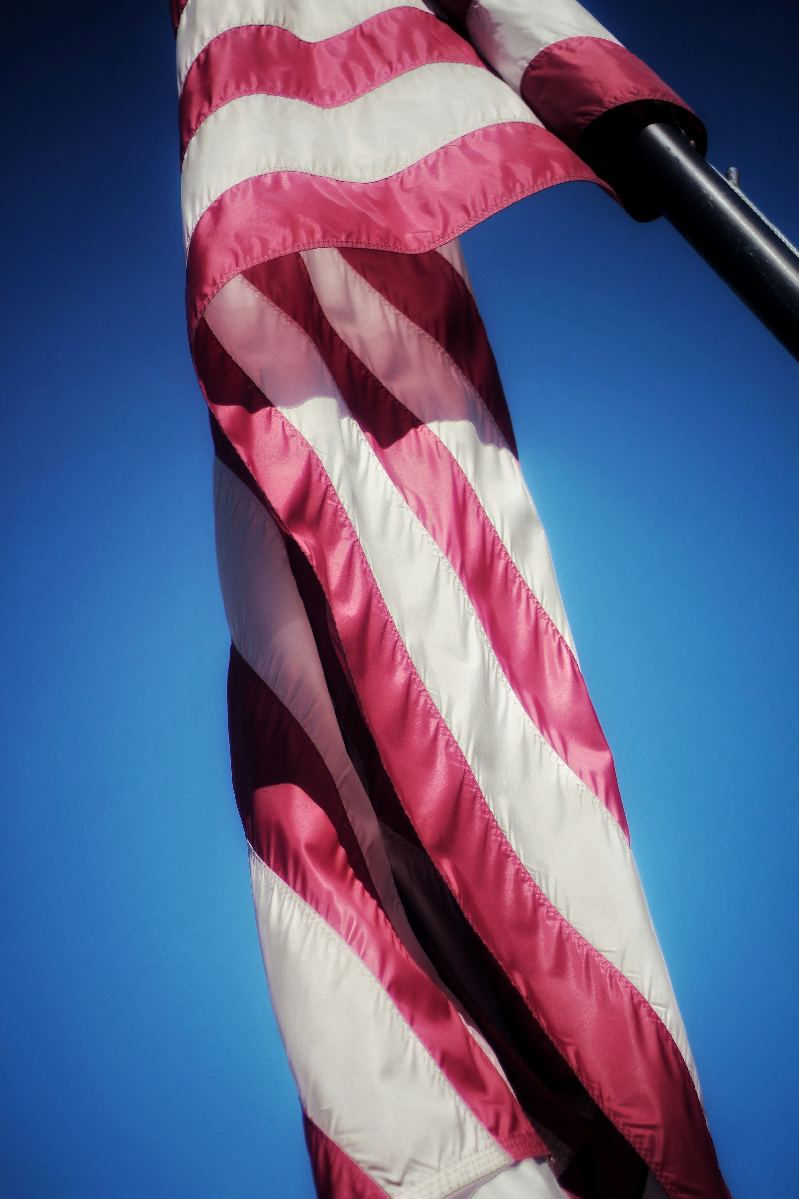 white and red striped flag