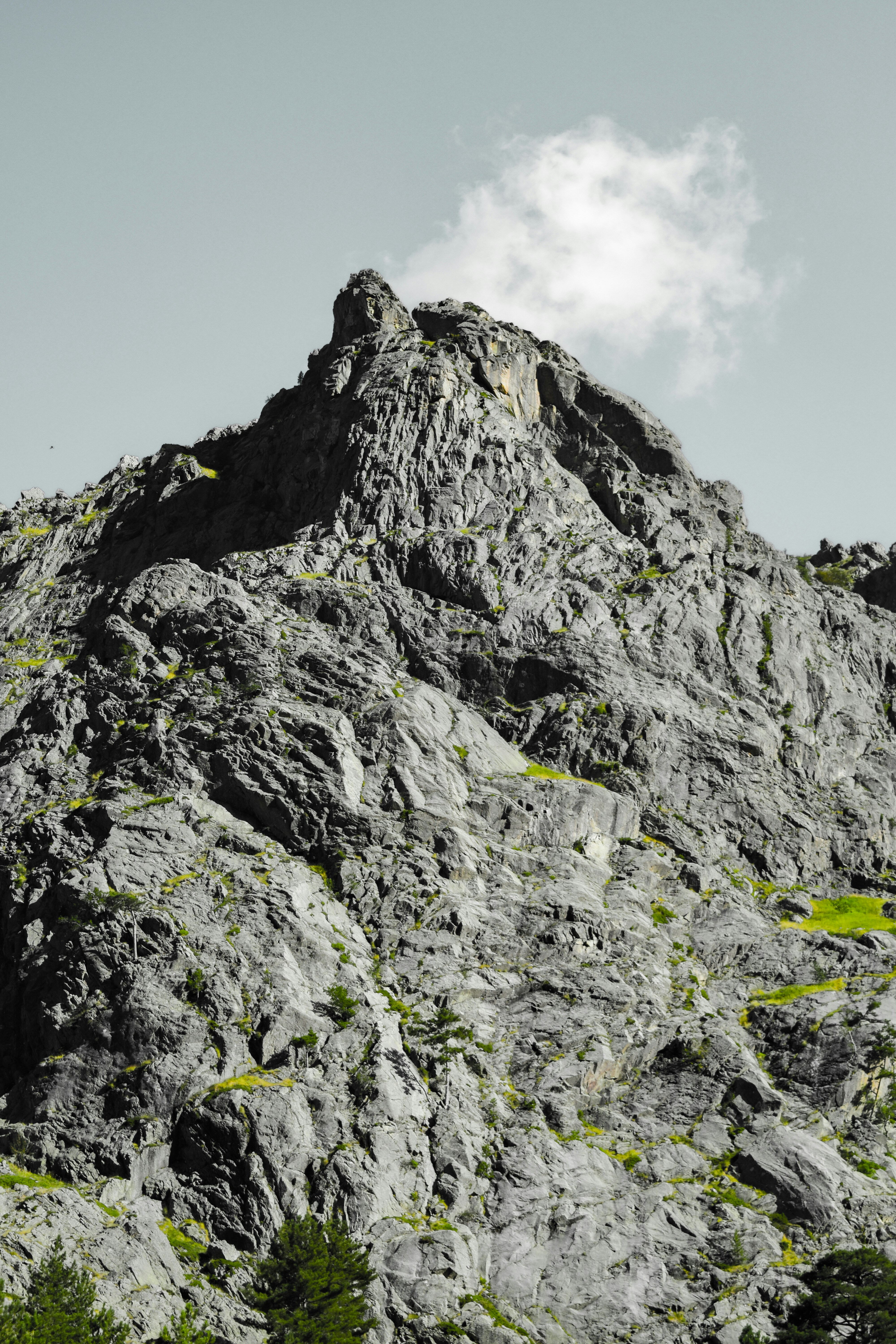 Gray rocky mountain under blue sky during daytime photo – Free Grey ...