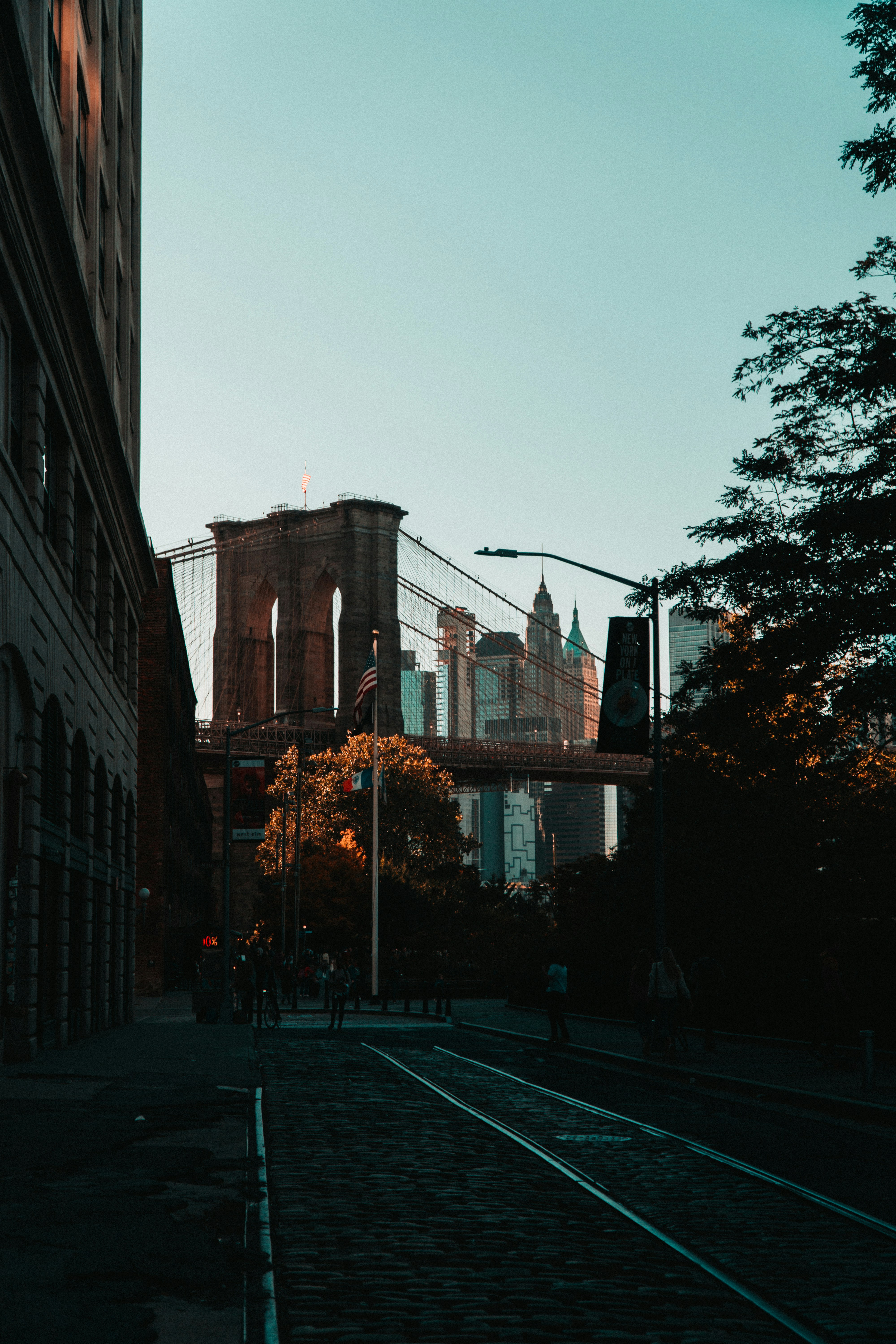 Brooklyn Spine: Sunset Light on the Brooklyn Bridge Silhouette