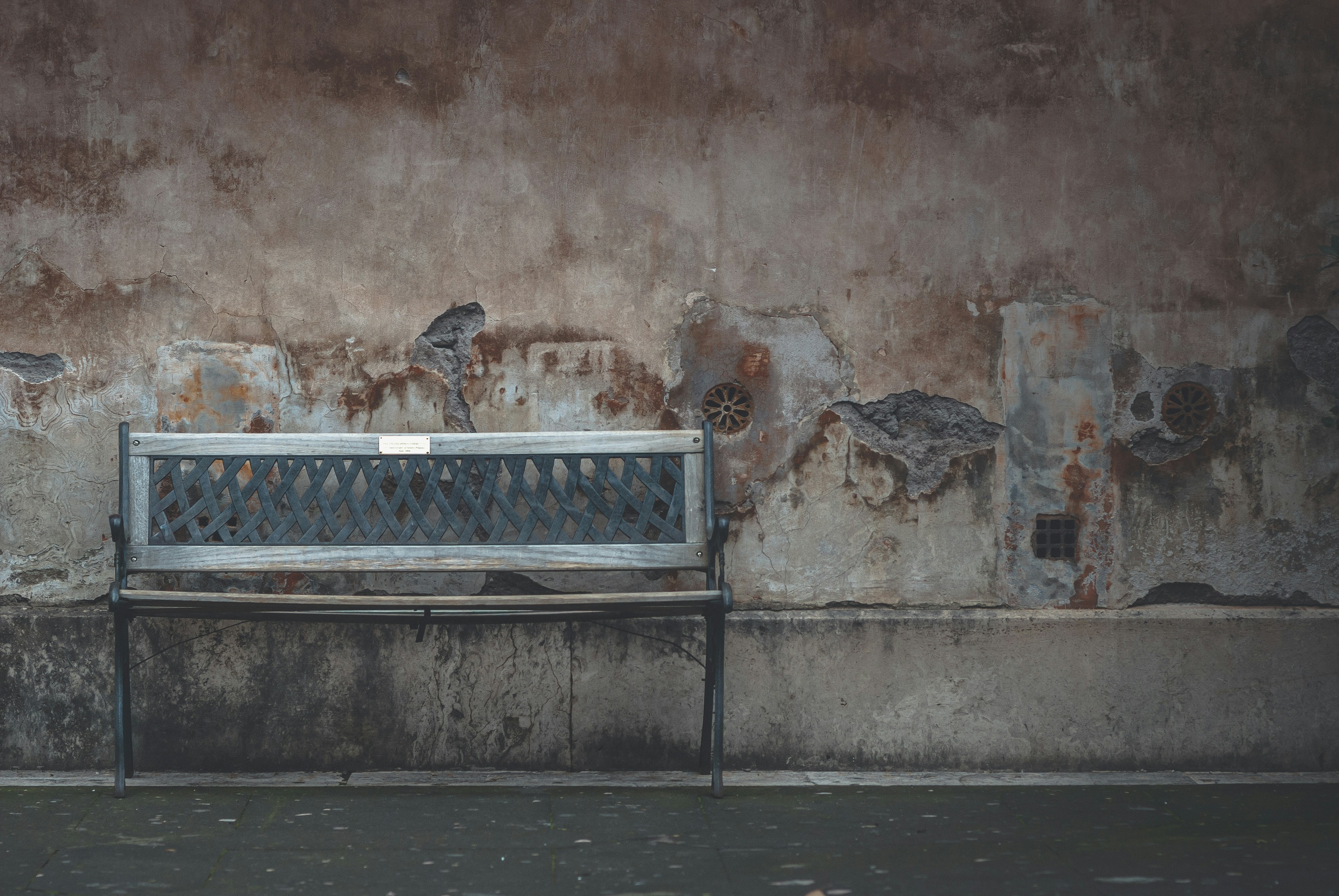 Patina of Solitude: Sparrow on a Weathered Bench