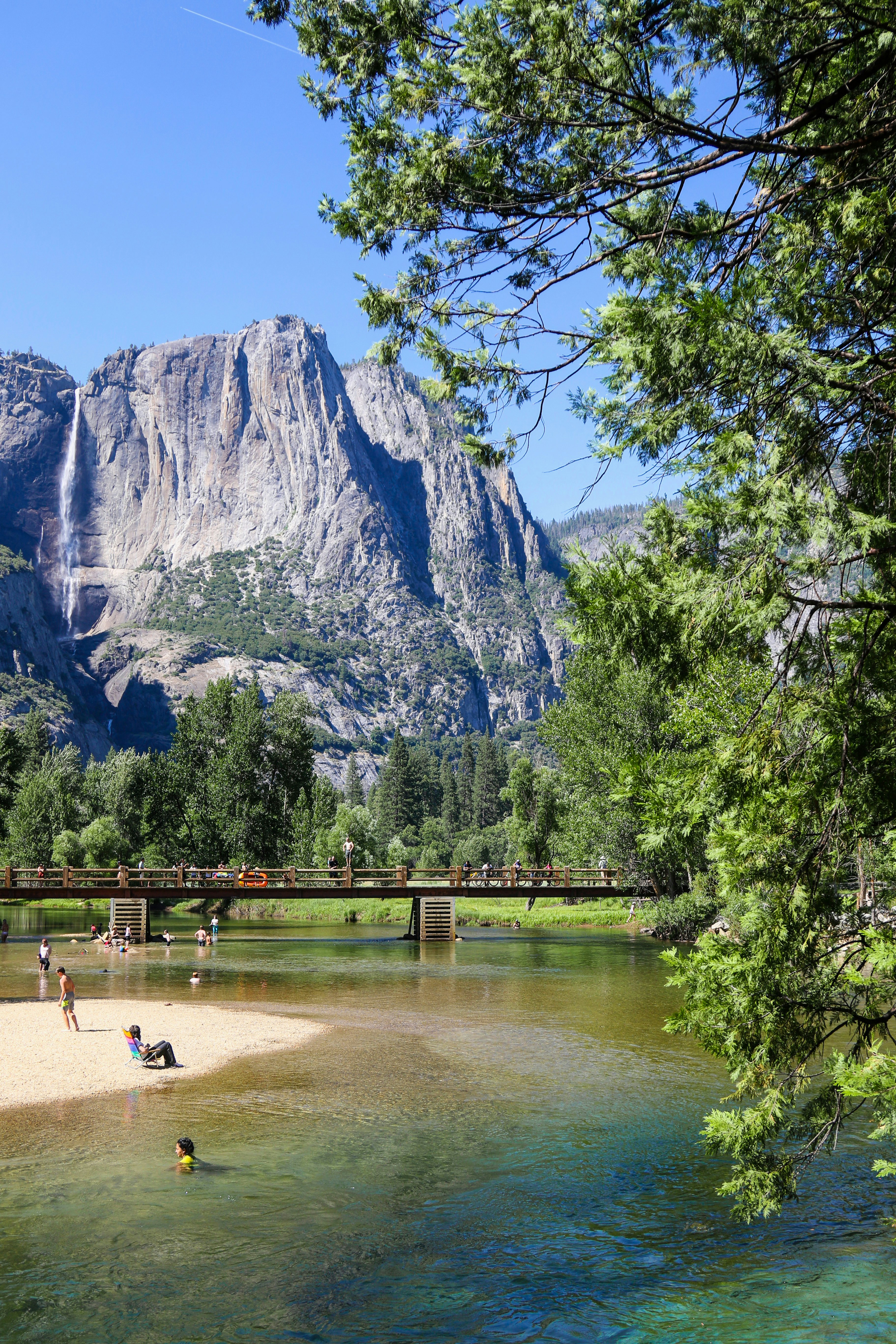 Kids enjoying the warm summer day in Yosemite