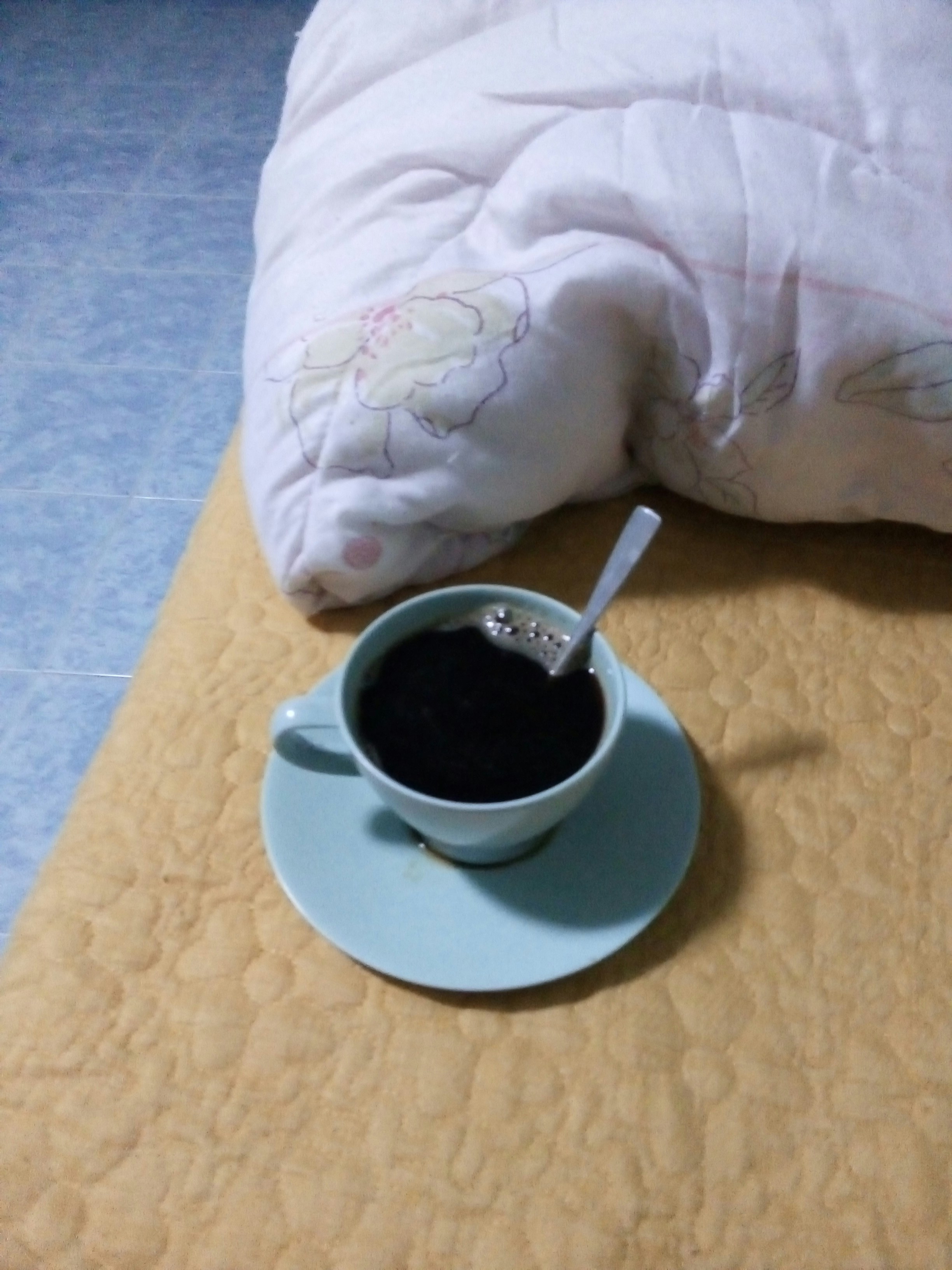 Serene Midnight Brew on Quilted Comfort