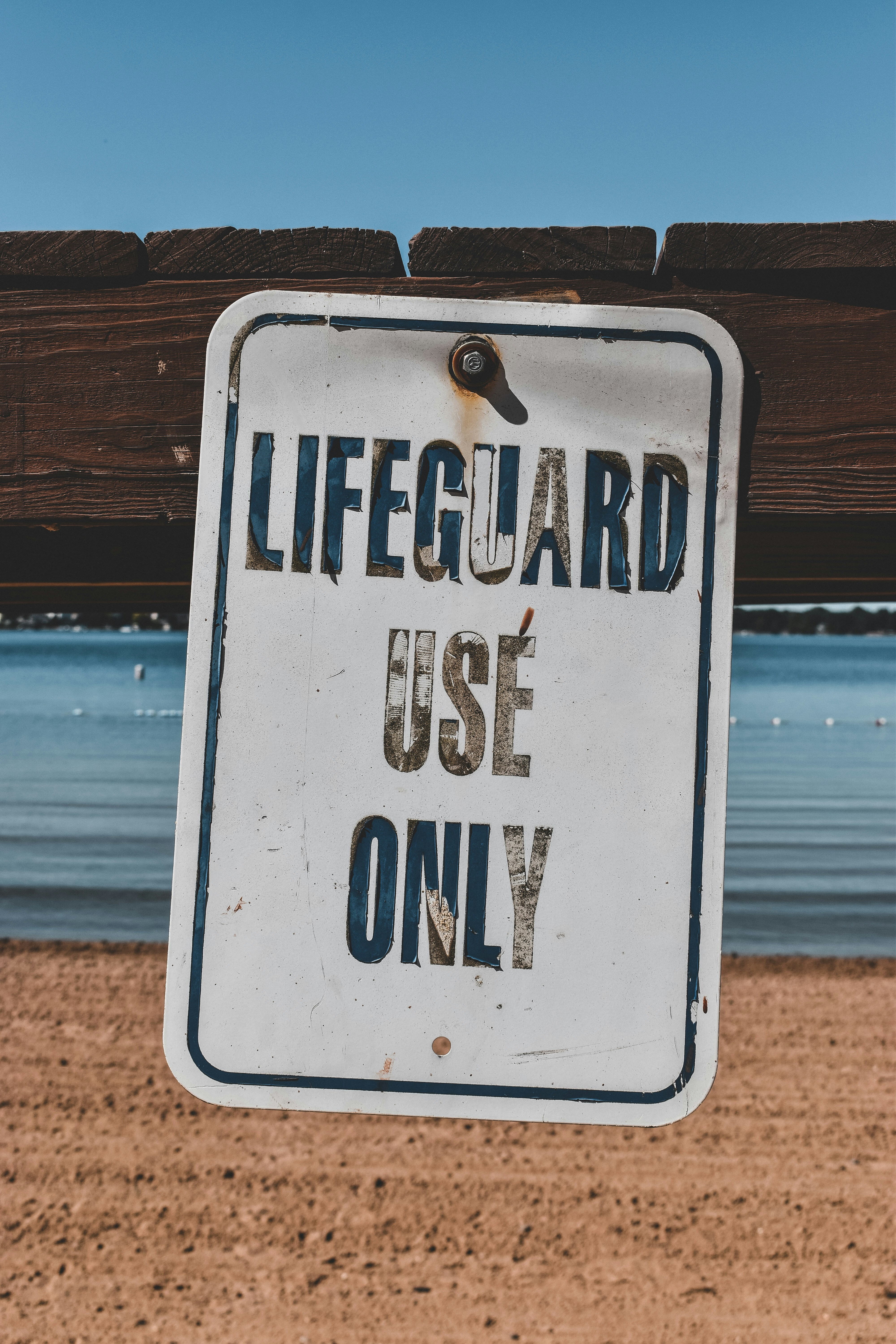 A lifeguard use only sign posted on a beach photo – Free Blue Image on ...