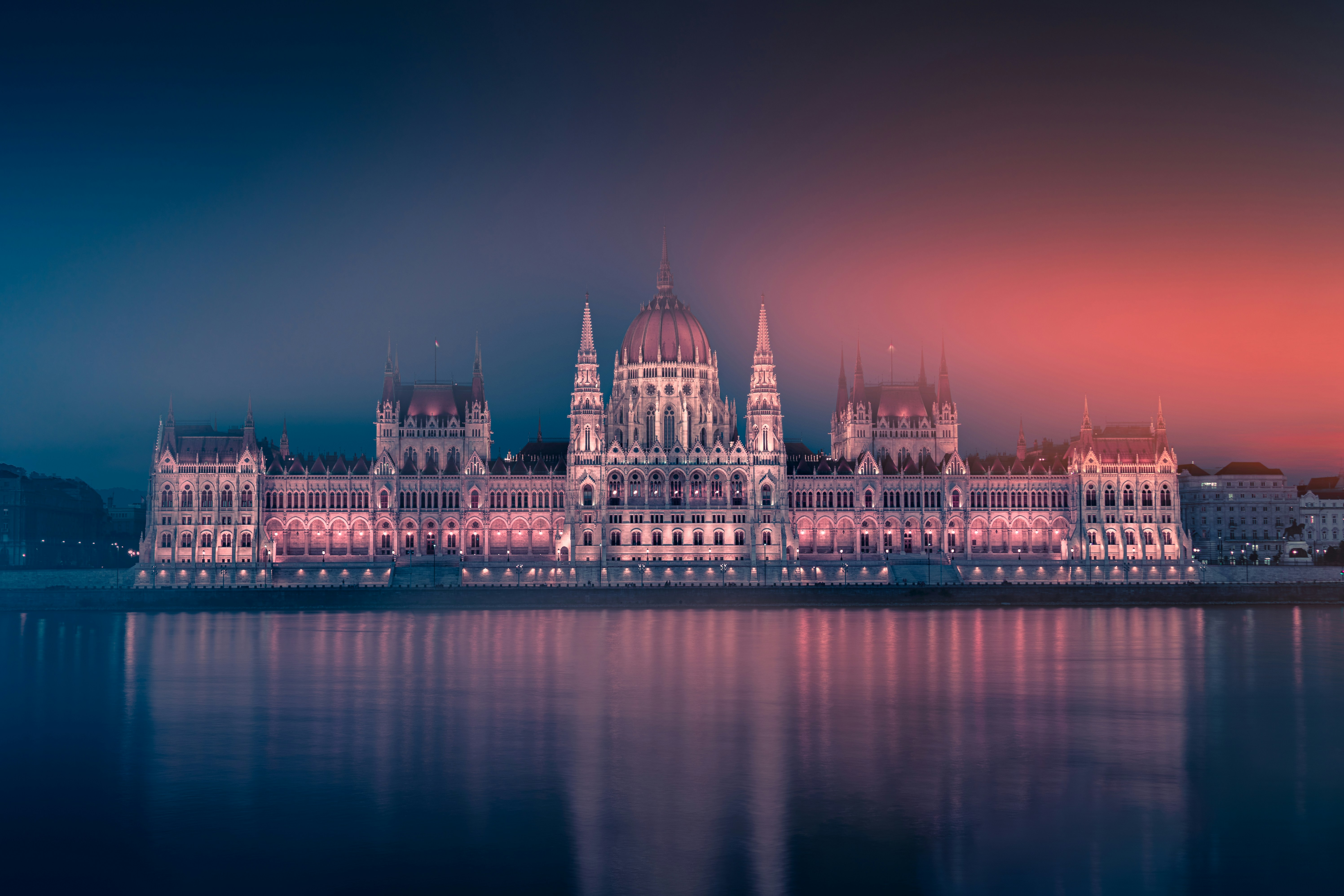 A colorful view of budapest parliment