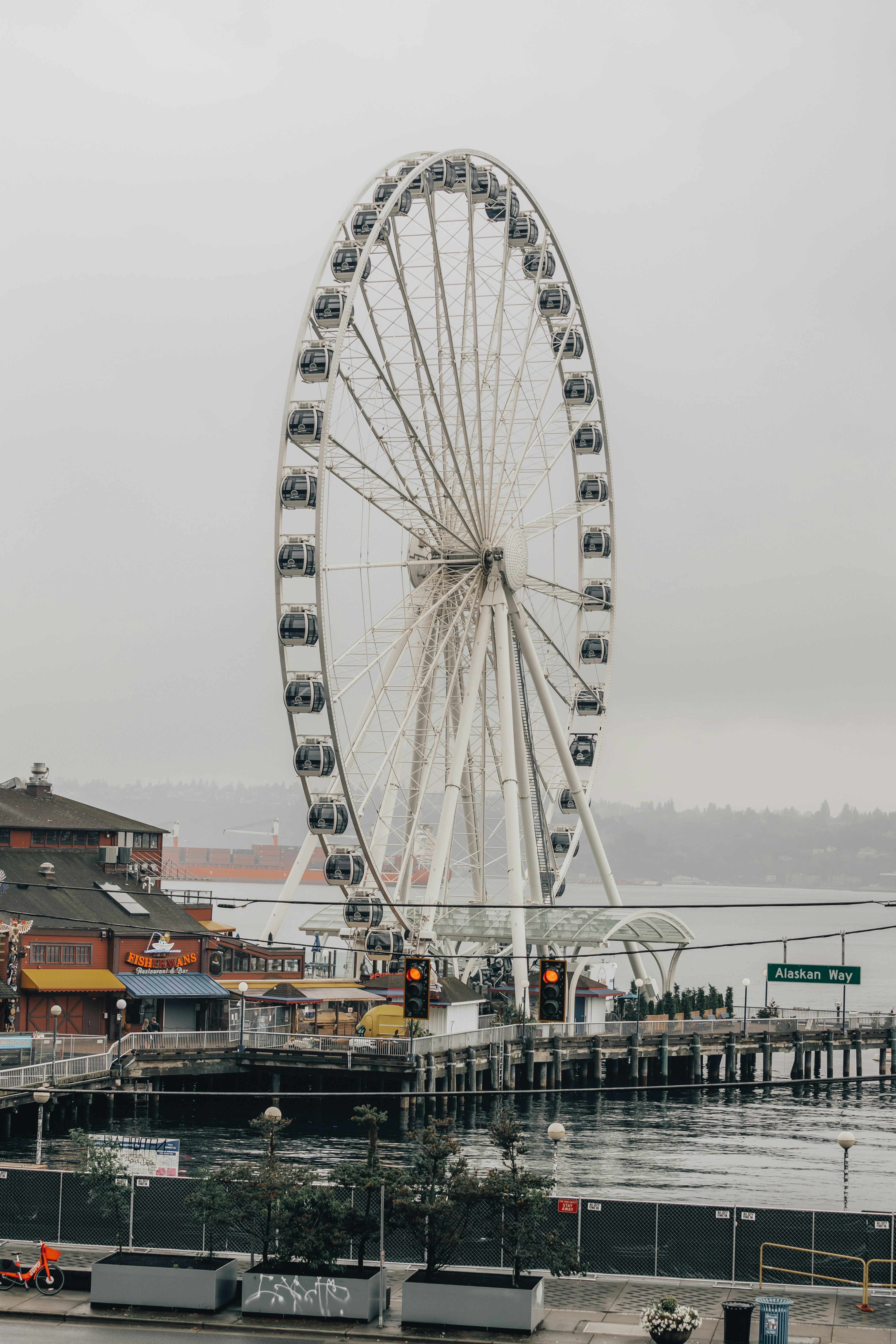 Mist on the Waterfront: Seattle's Alaskan Way Ferris Wheel
