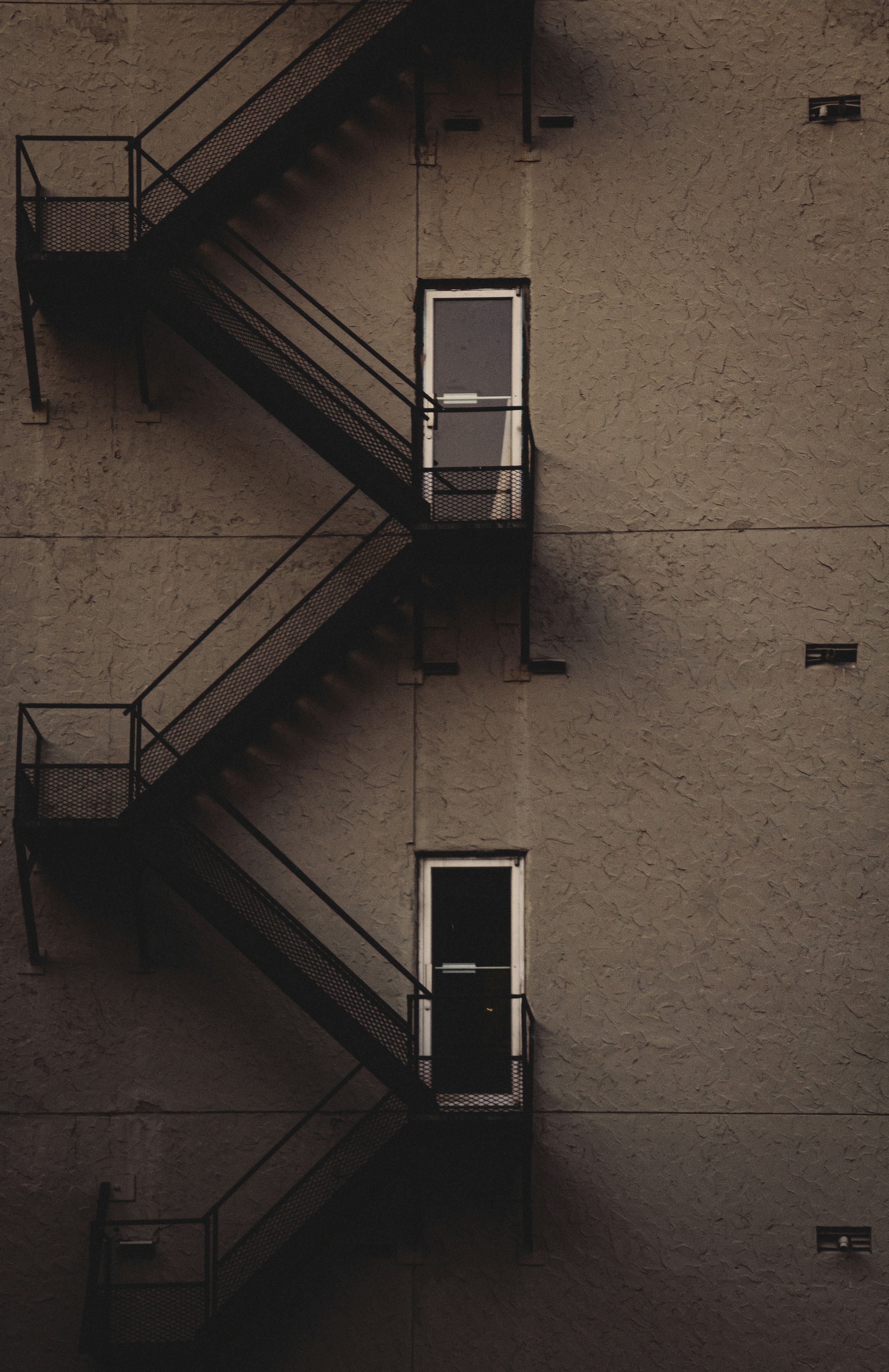 Blue metal ladder on brown concrete wall photo – Free Grey Image on ...