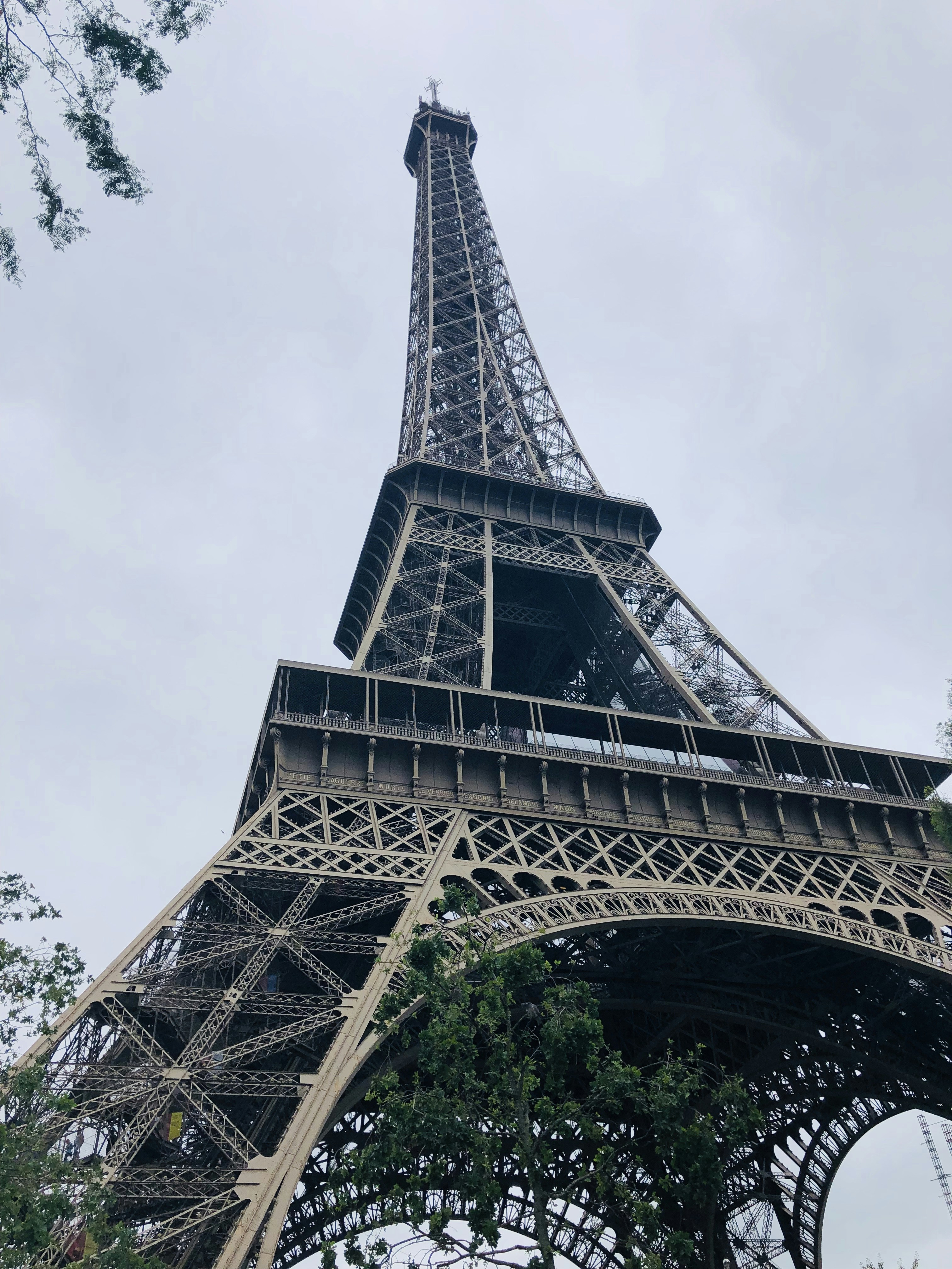 eiffel tower under white clouds during daytime