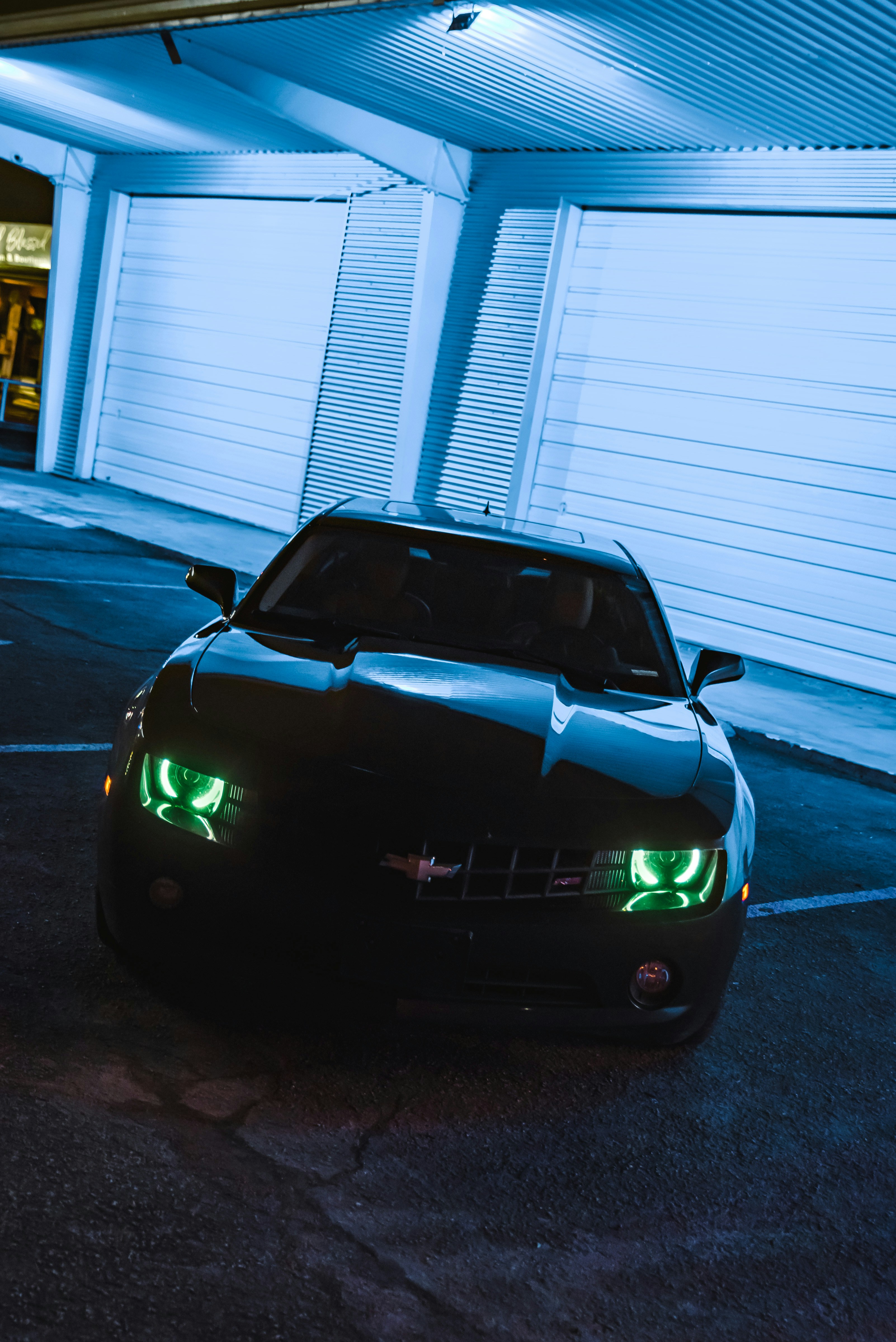 Neon Glare in the Garage