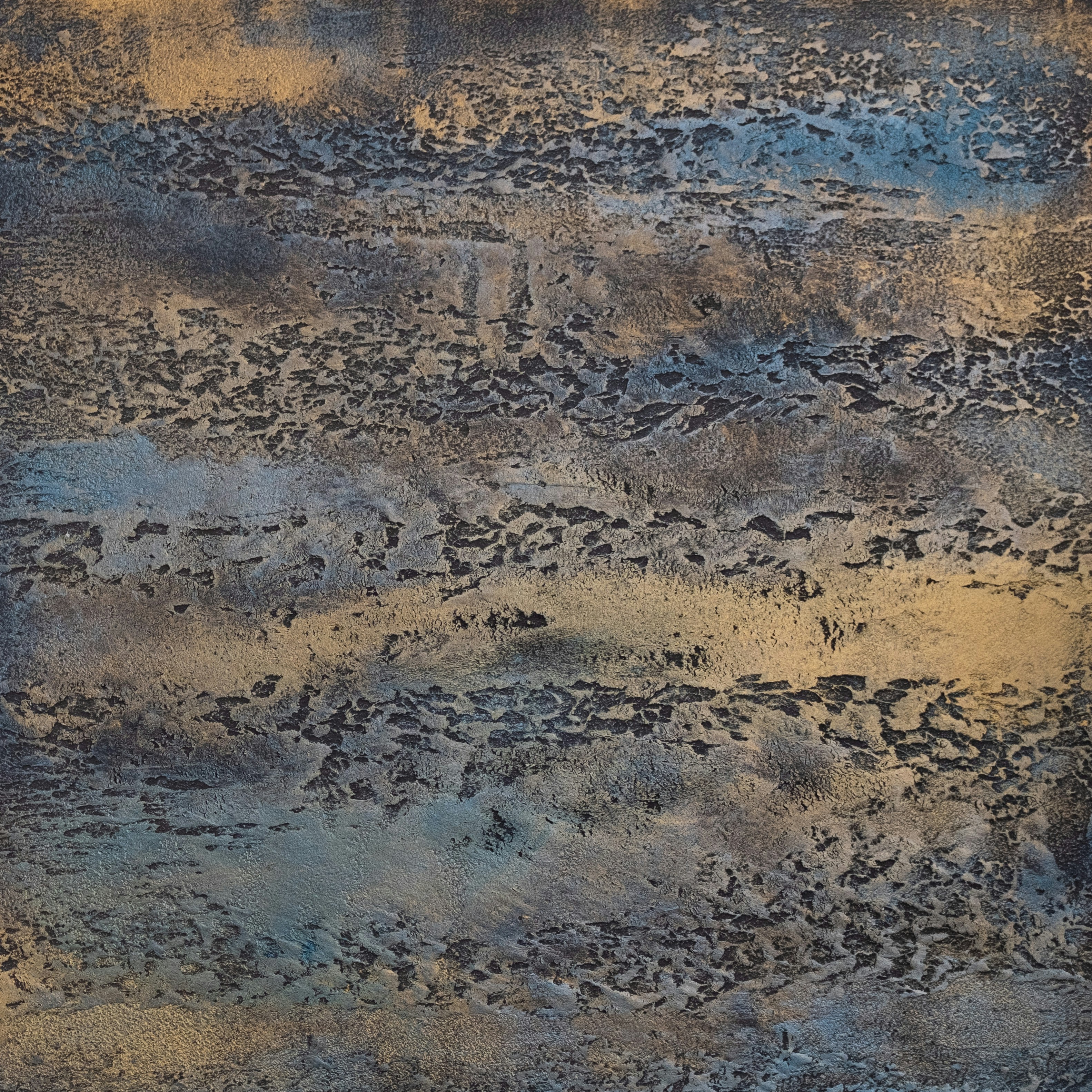 Rippled Desert Sediment: Cadet Blue and Ochre in Quiet Strata
