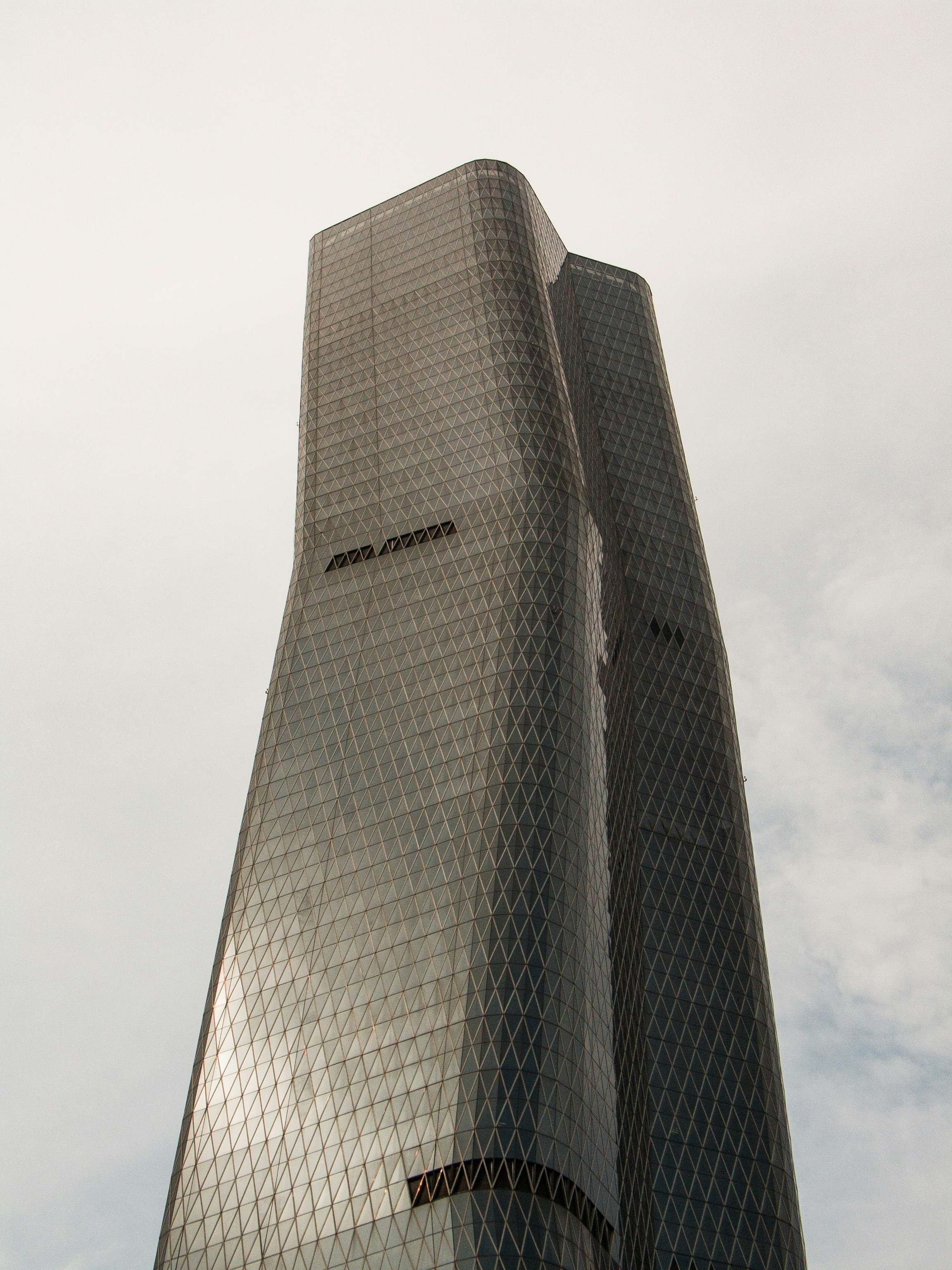 Twin Diamond Facades Ascend: Glass Giants Reaching for the Sky