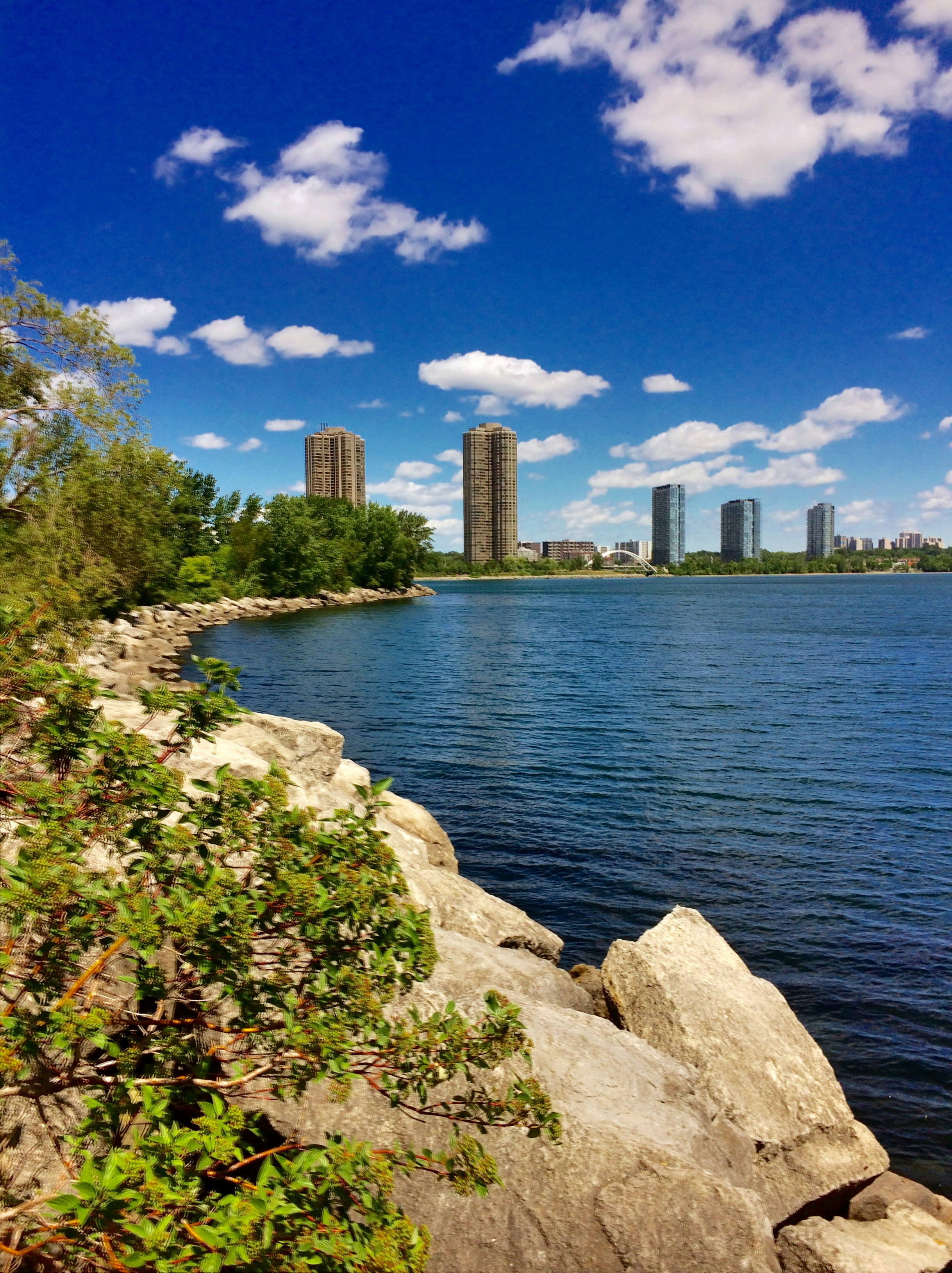 Body of water near high rise buildings under blue sky during daytime ...