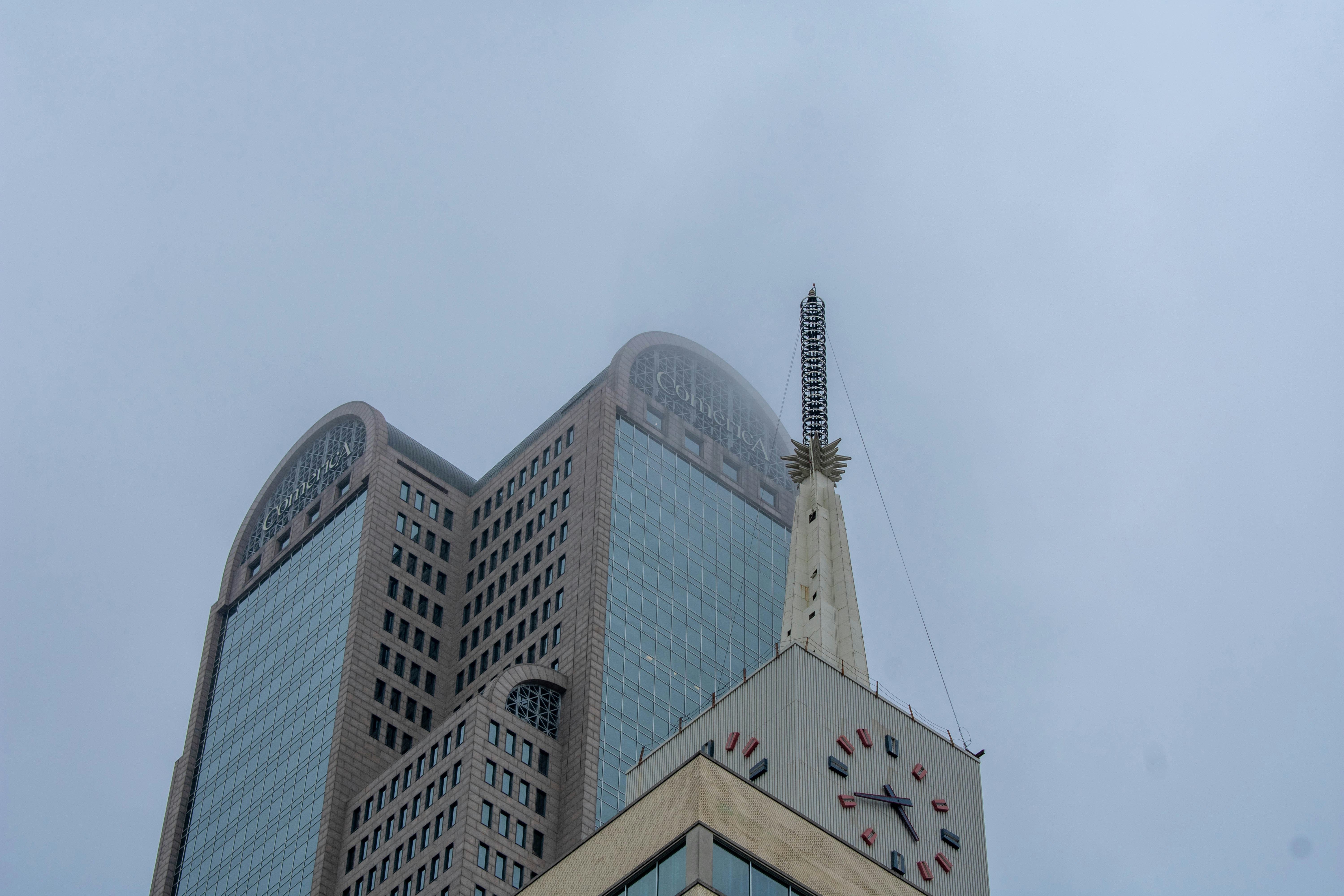 Architectural Apex: The Clock-Topped Tower Piercing the Sky