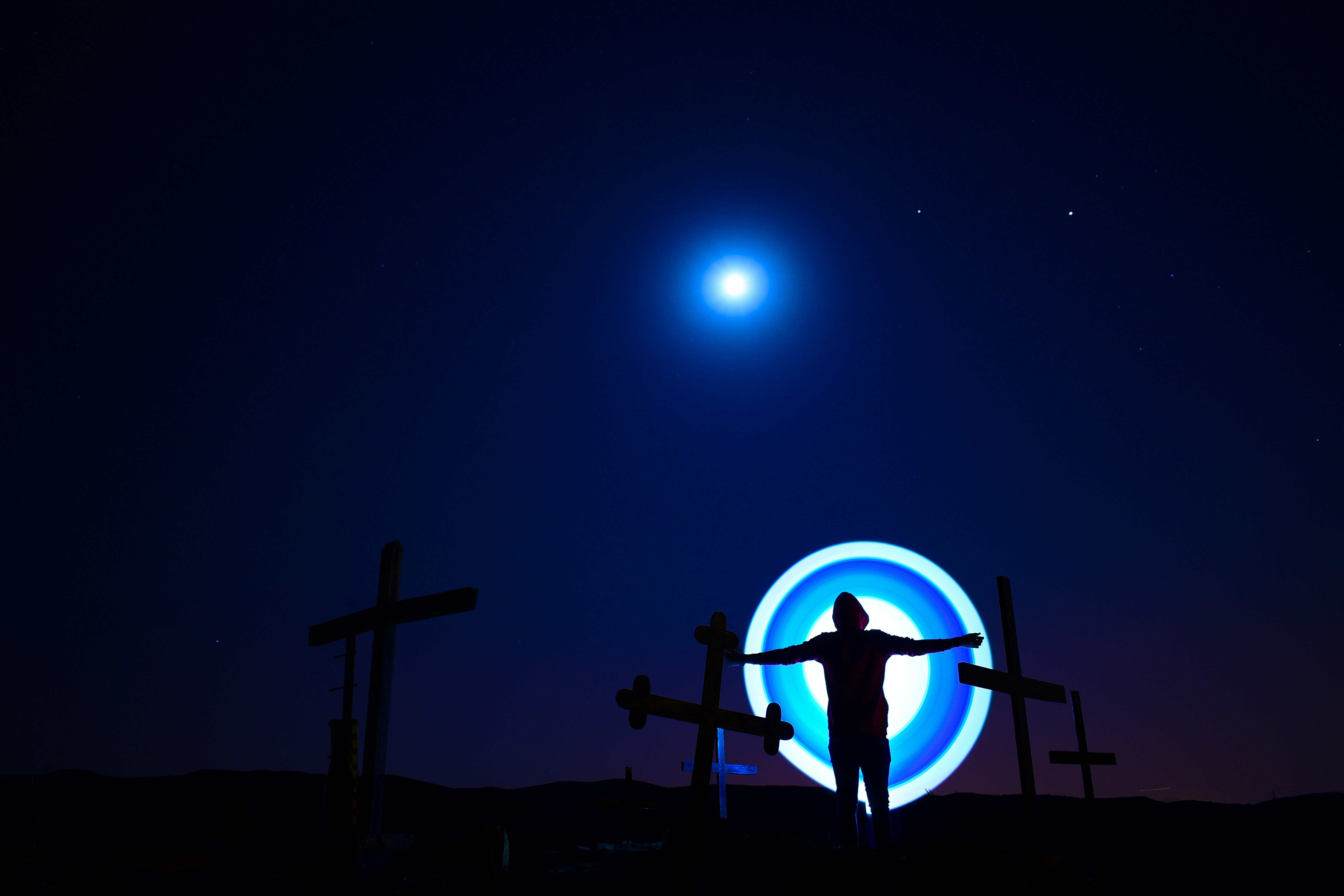 Silhouette of cross during night time photo – Free Outdoors Image on ...