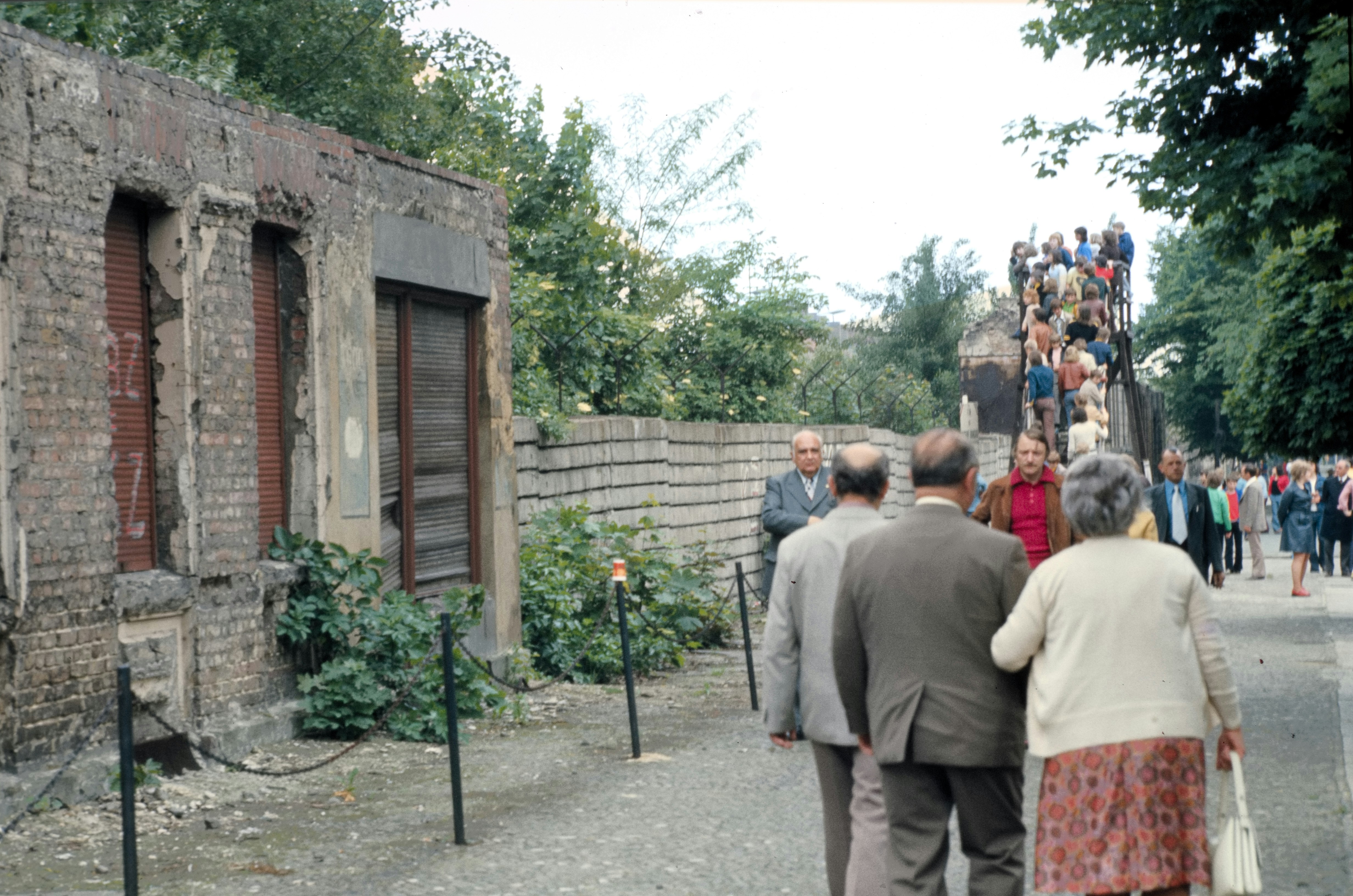 Crowd Steps Along the Brick Path