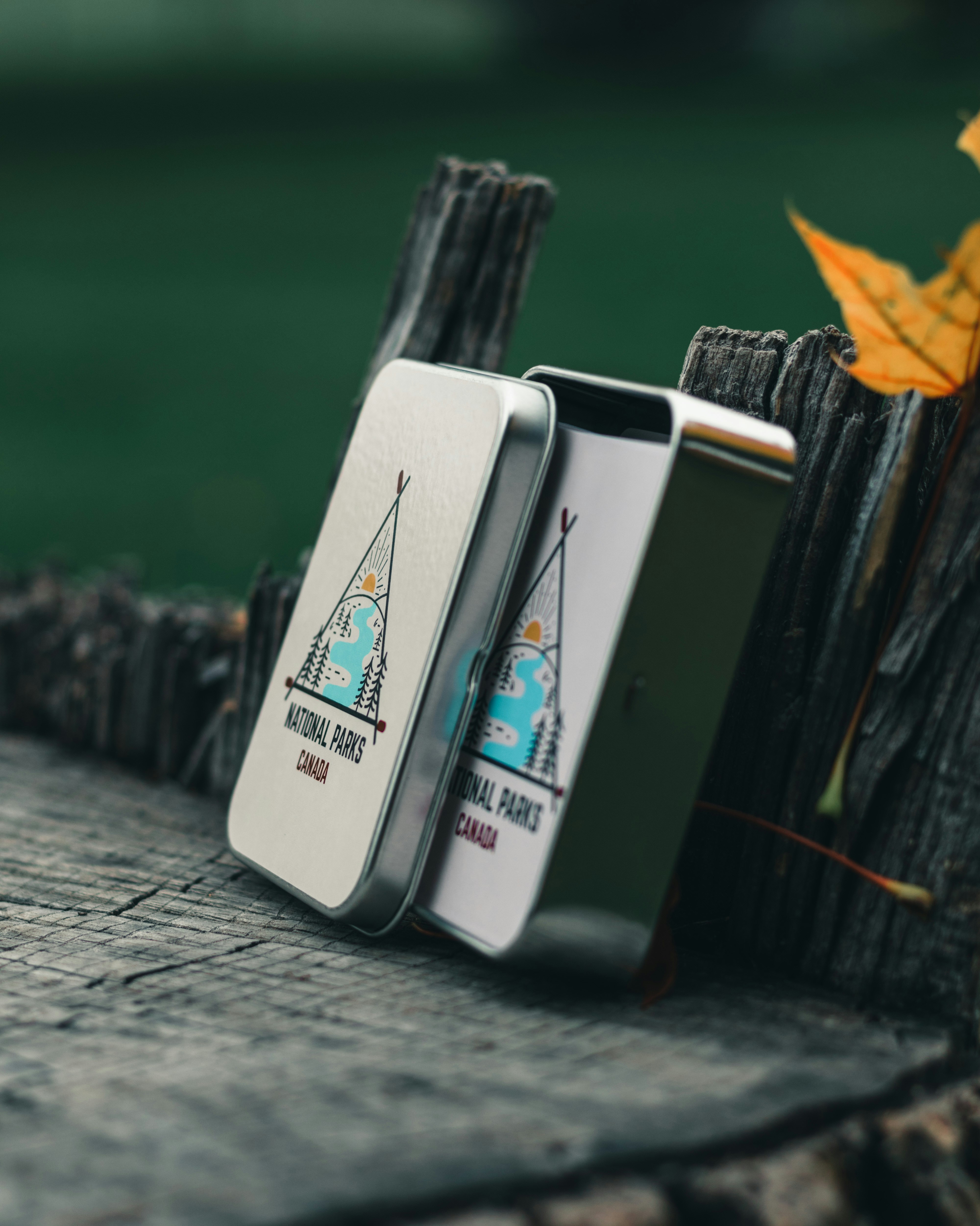 Tin Can Treasures: A Quiet Moment with Parcs Tin Boxes by the Fence