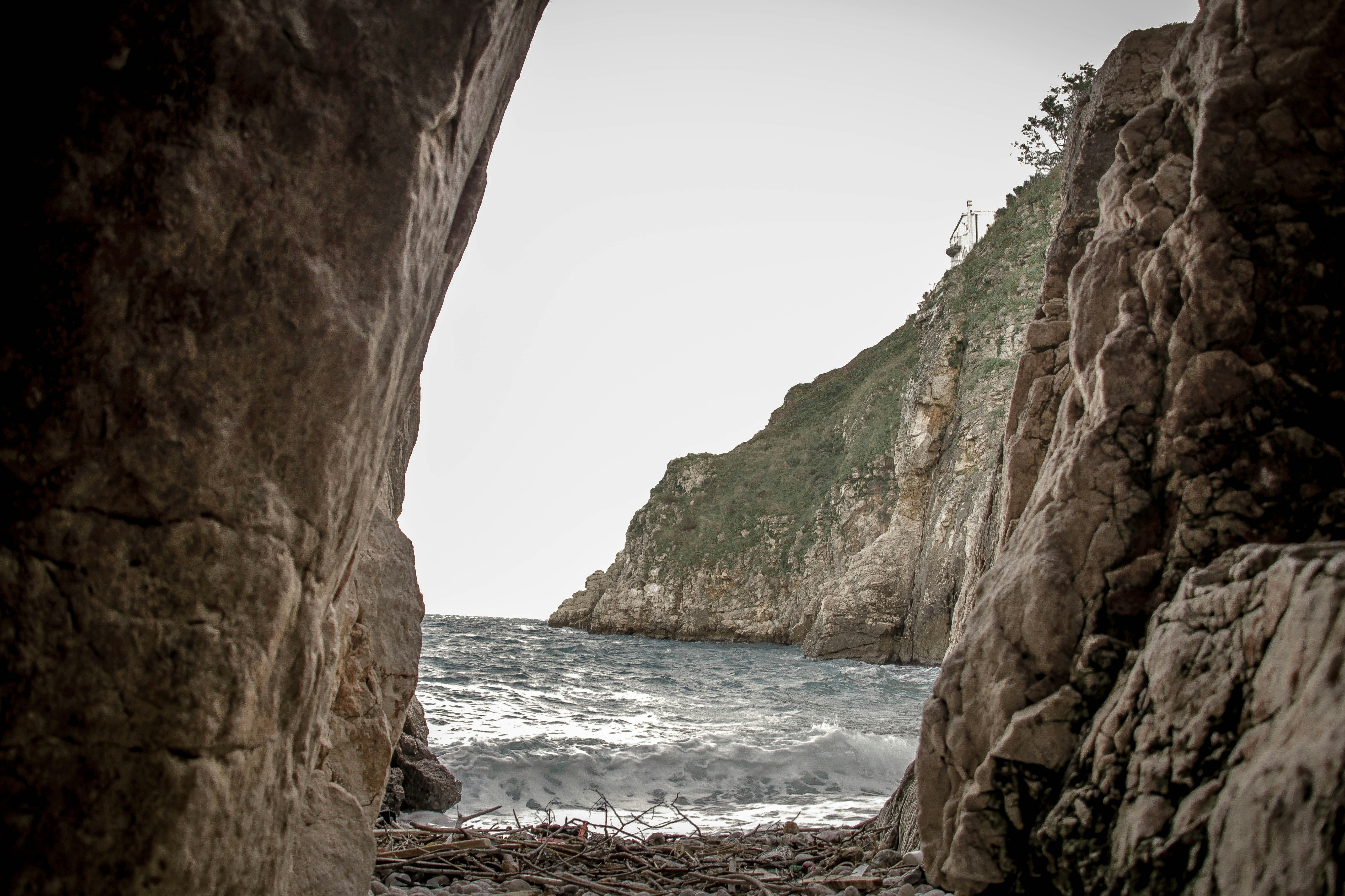 Sea-surge Grotto: Framed View Through Cliff Passages