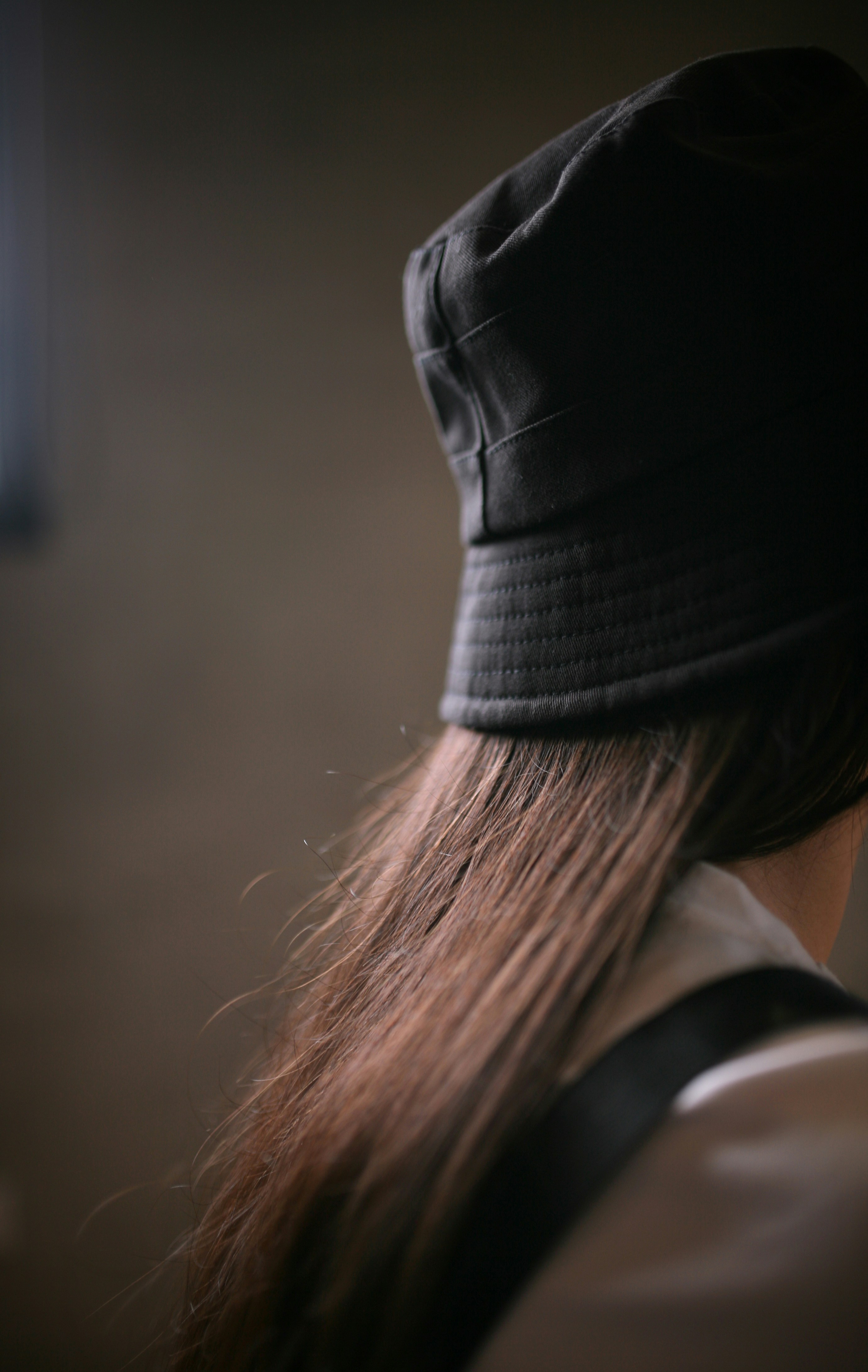 Girls Hiding Face Wearing Cap