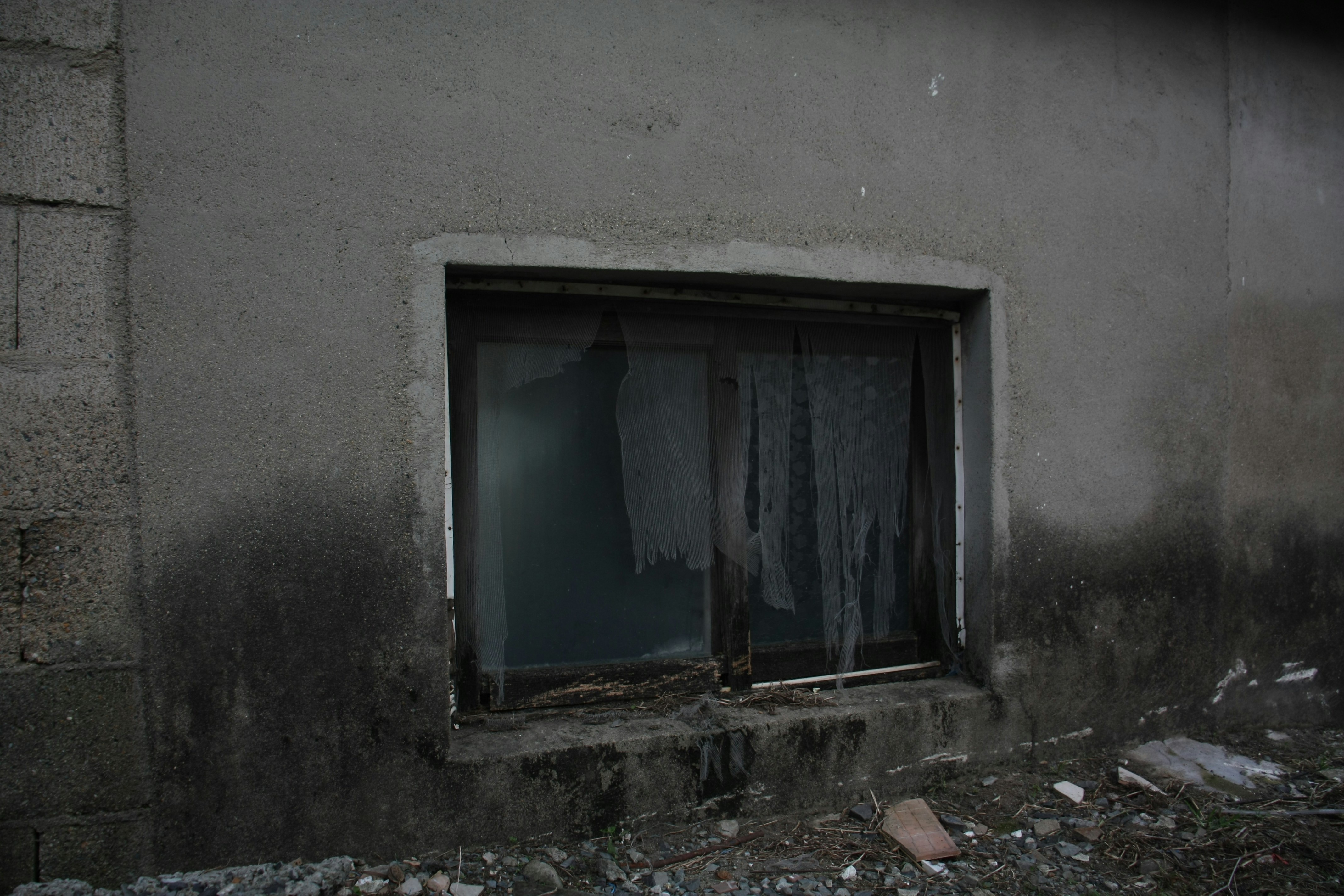 black wooden framed glass window