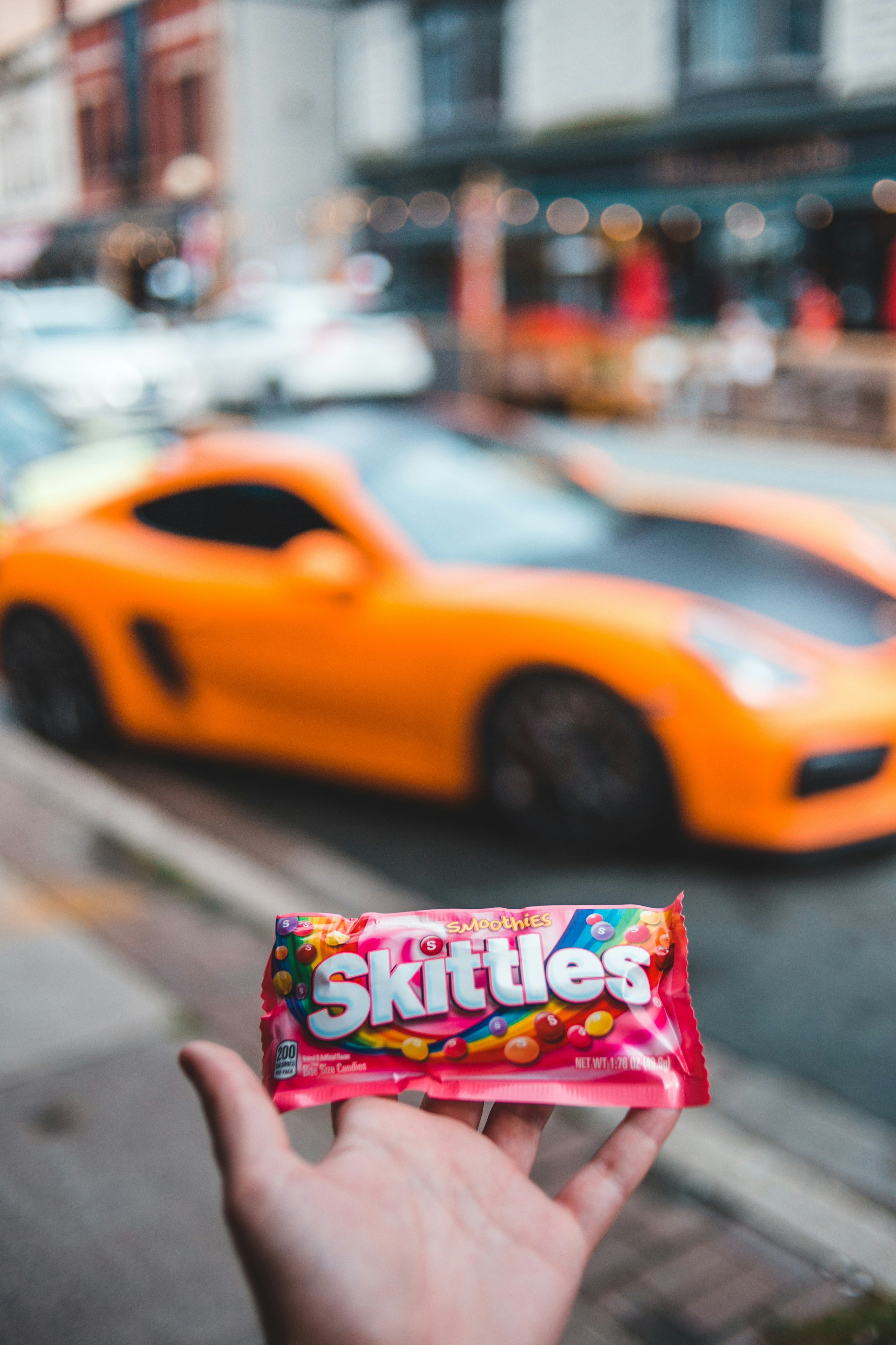 Sugary Spotlight: Skittles Gripped in a City Moment