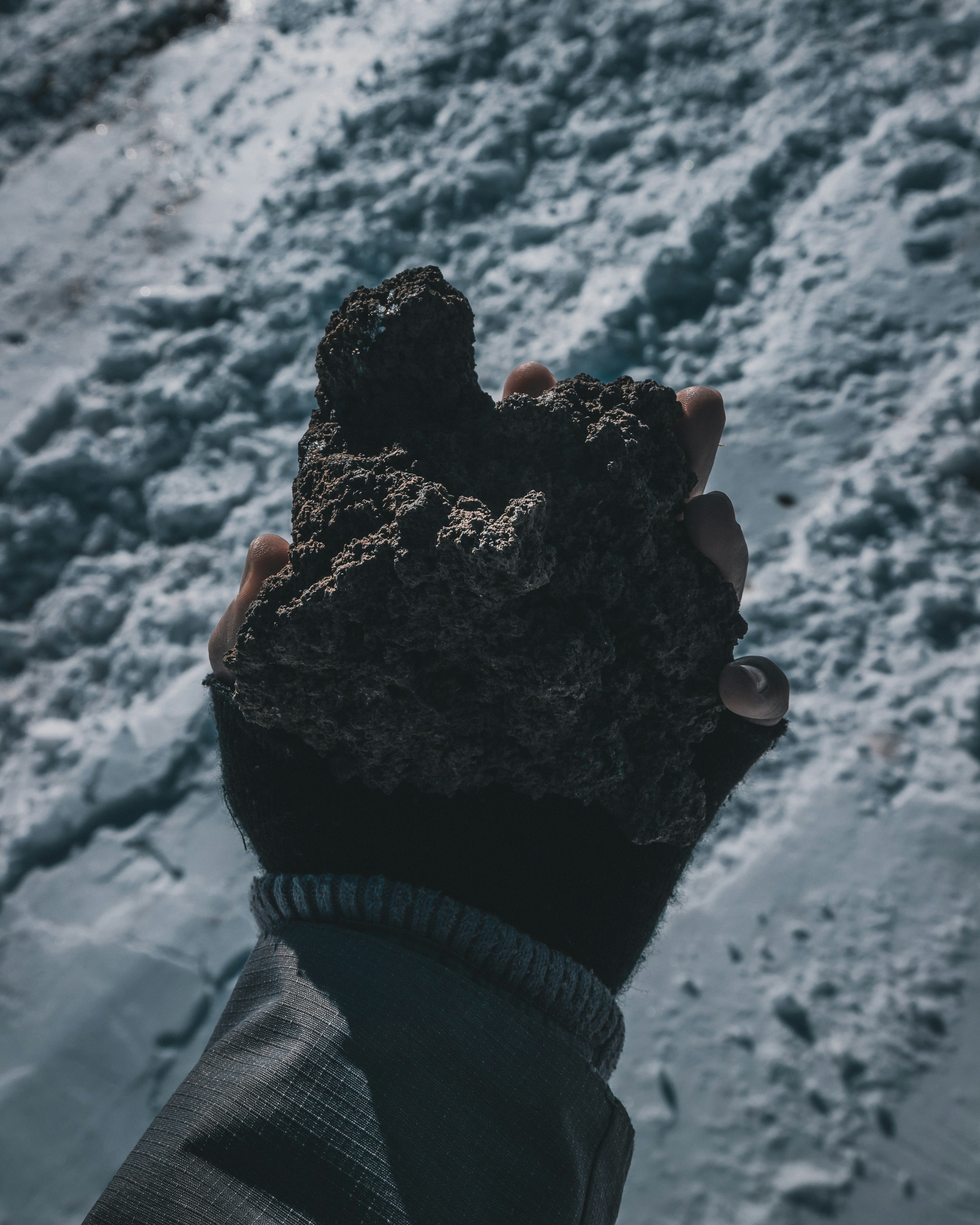 Grip of Volcanic Rock: A Handful of Dark Crust