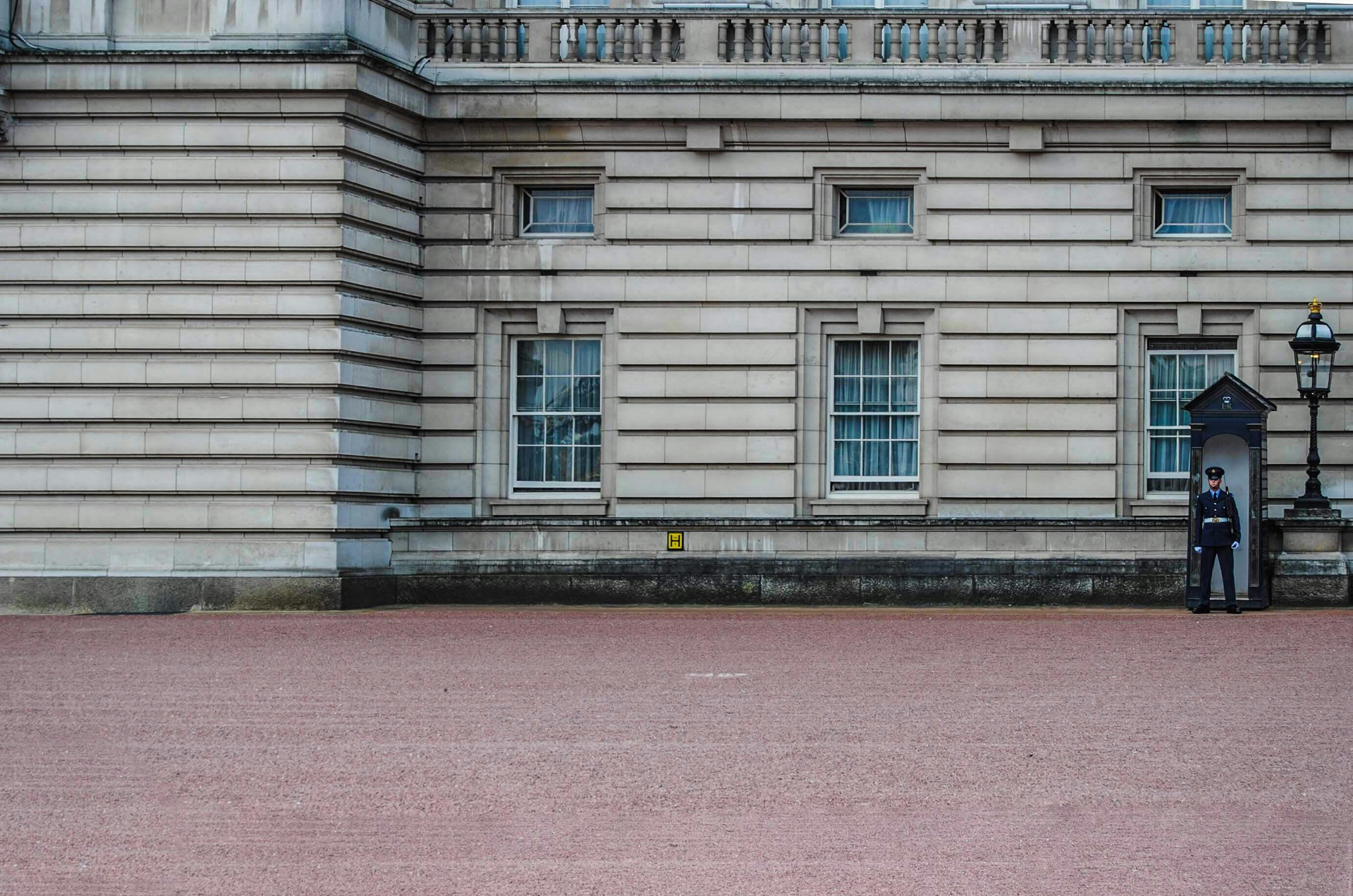 Solitary Sentinel by the Grand Facade