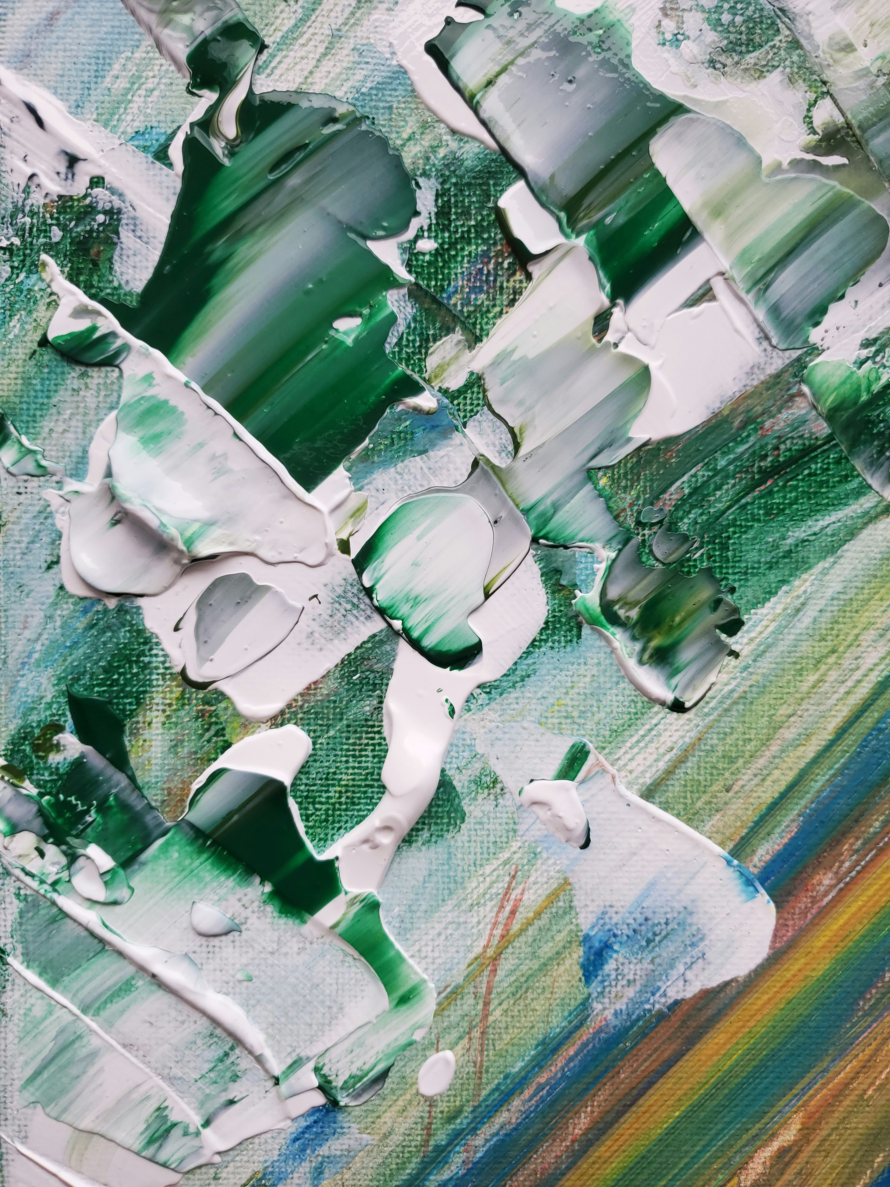 Green and white abstract painting photo – Free Art Image on Unsplash