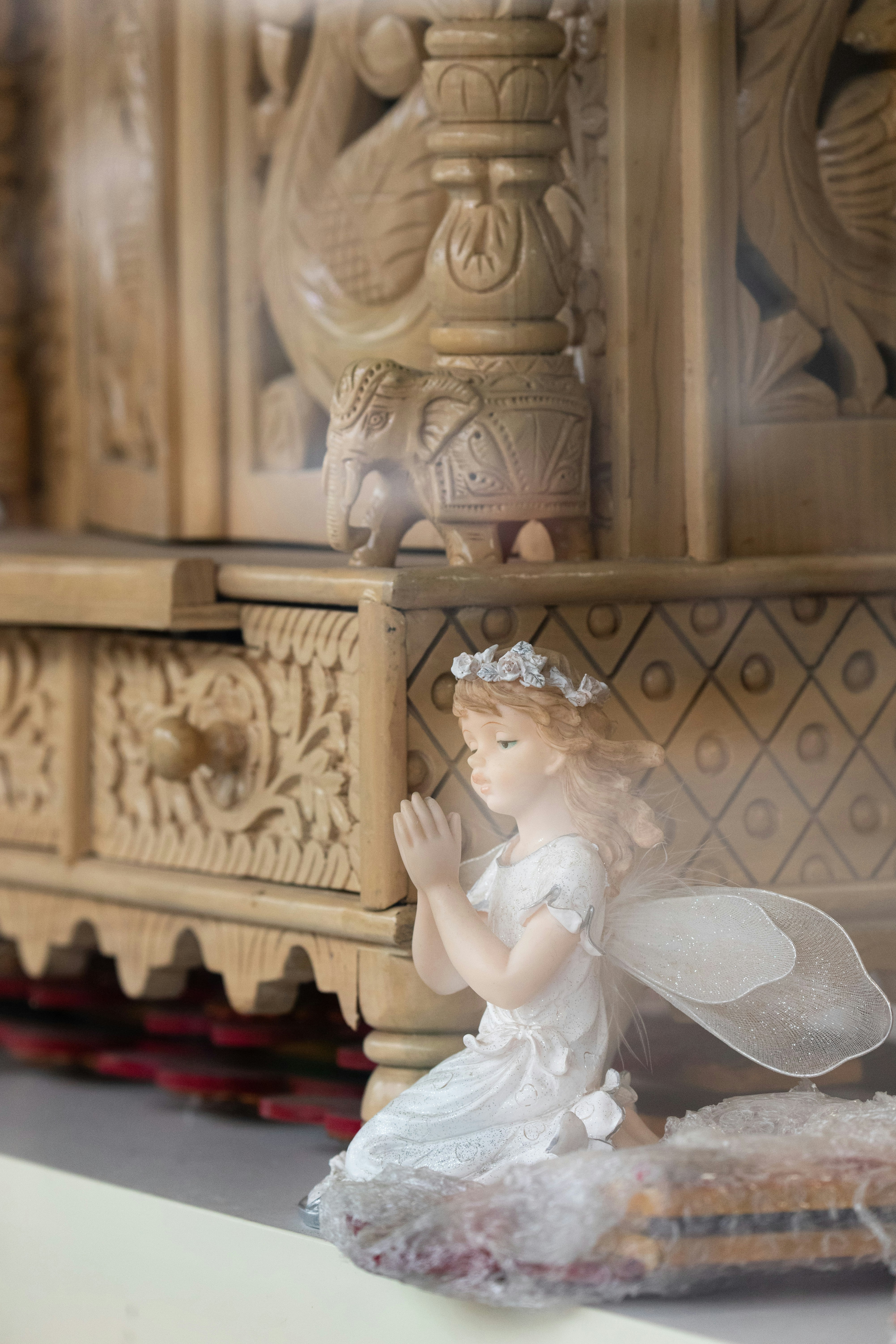 girl in white dress figurine