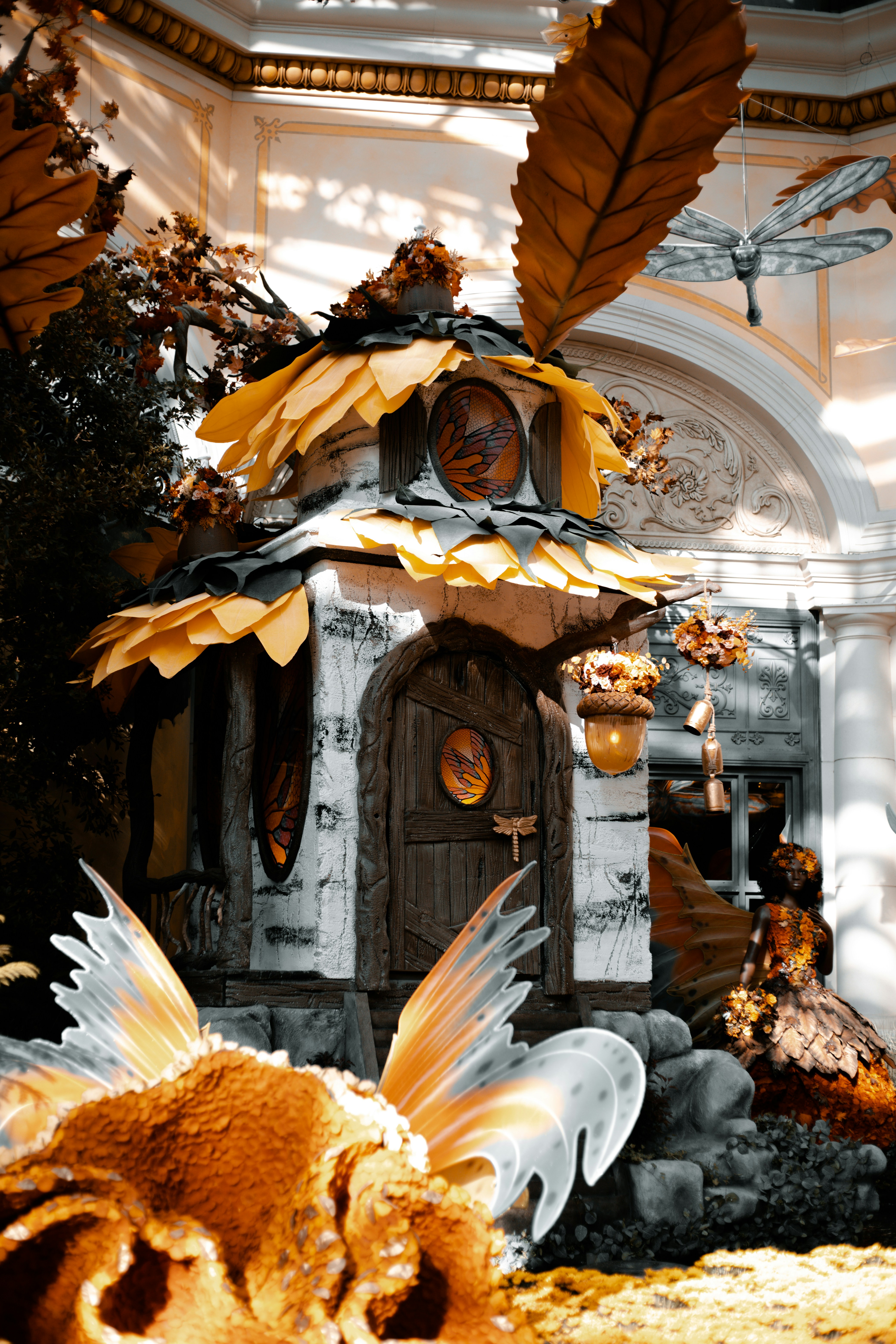 Whimsical Sunflower Turret Within a Victorian Hall