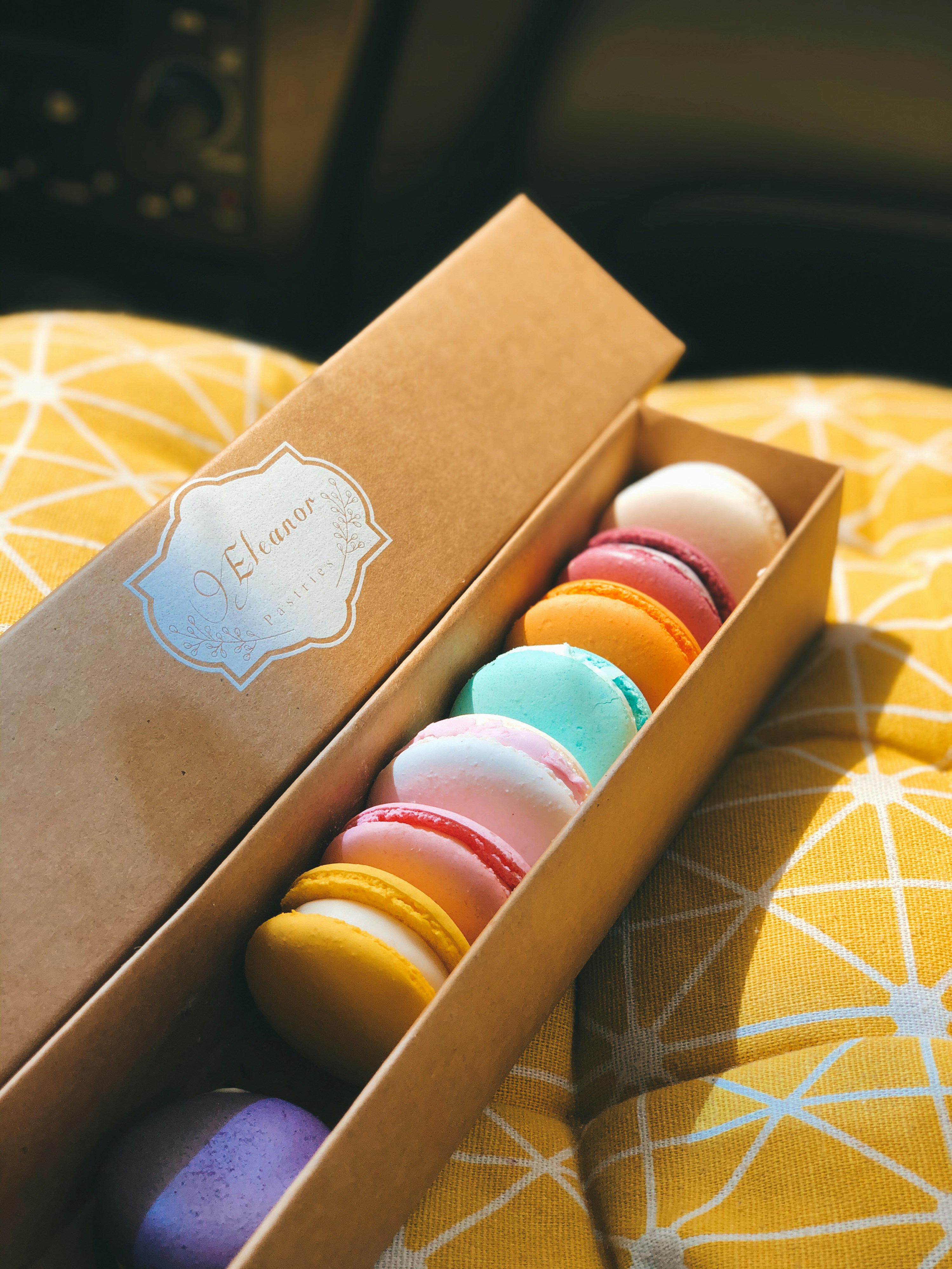 Pink and white round candies in brown box photo – Free Confectionery ...