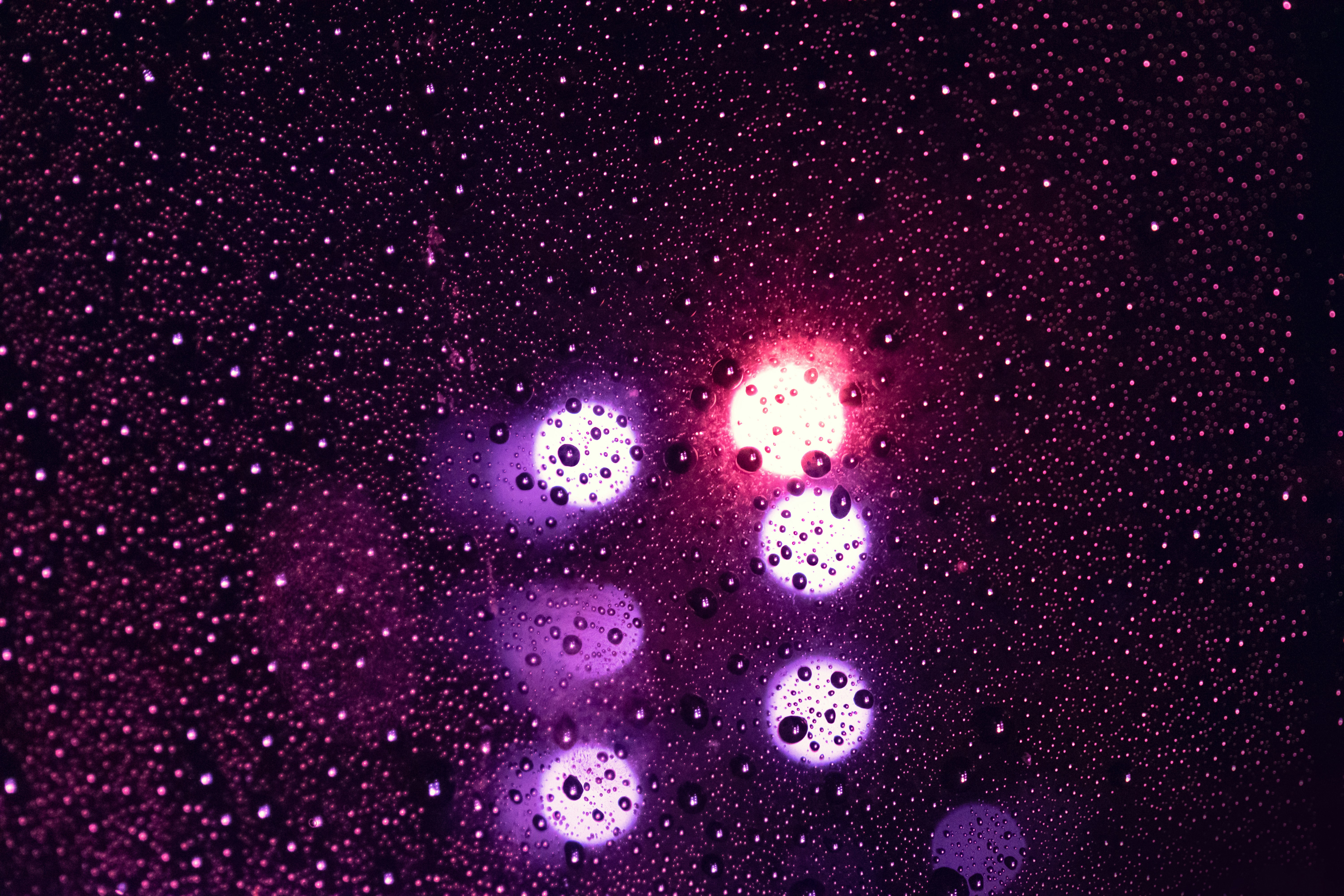 Neon Orbs Behind Frosted Glass