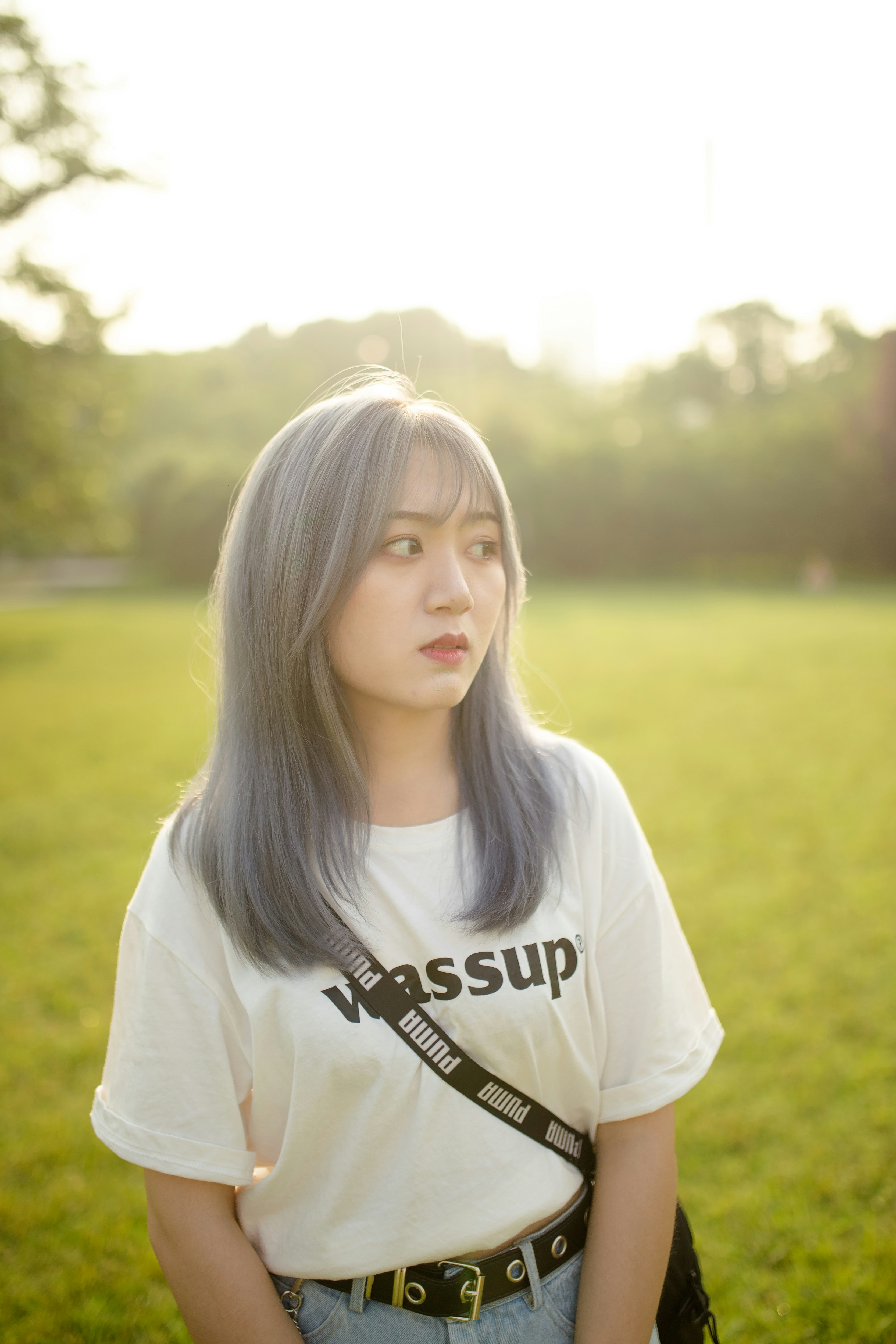Pastel Locks in the Park: a Golden Hour Portrait