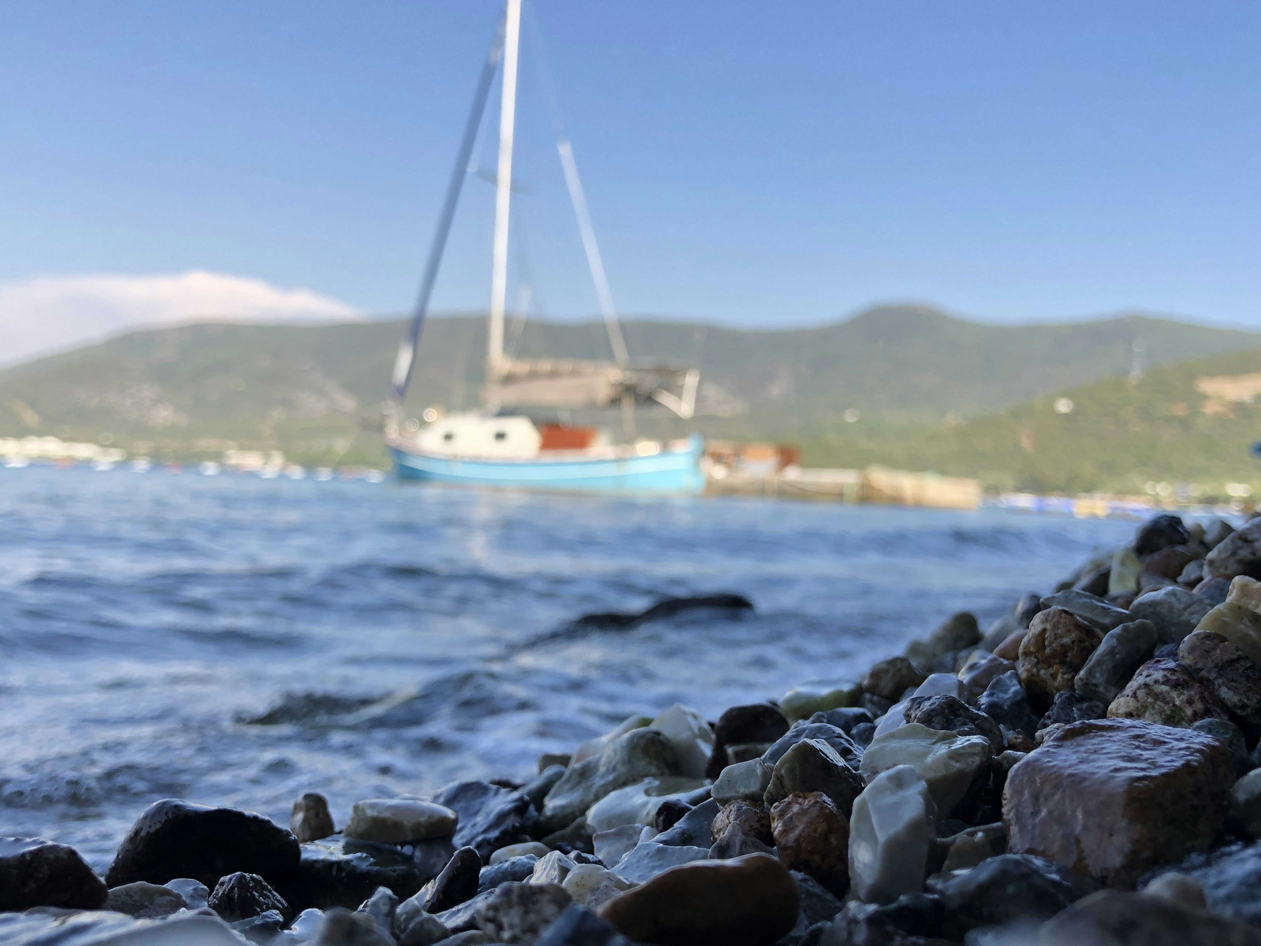 Seaside Serenity: A Sailboat's Rest