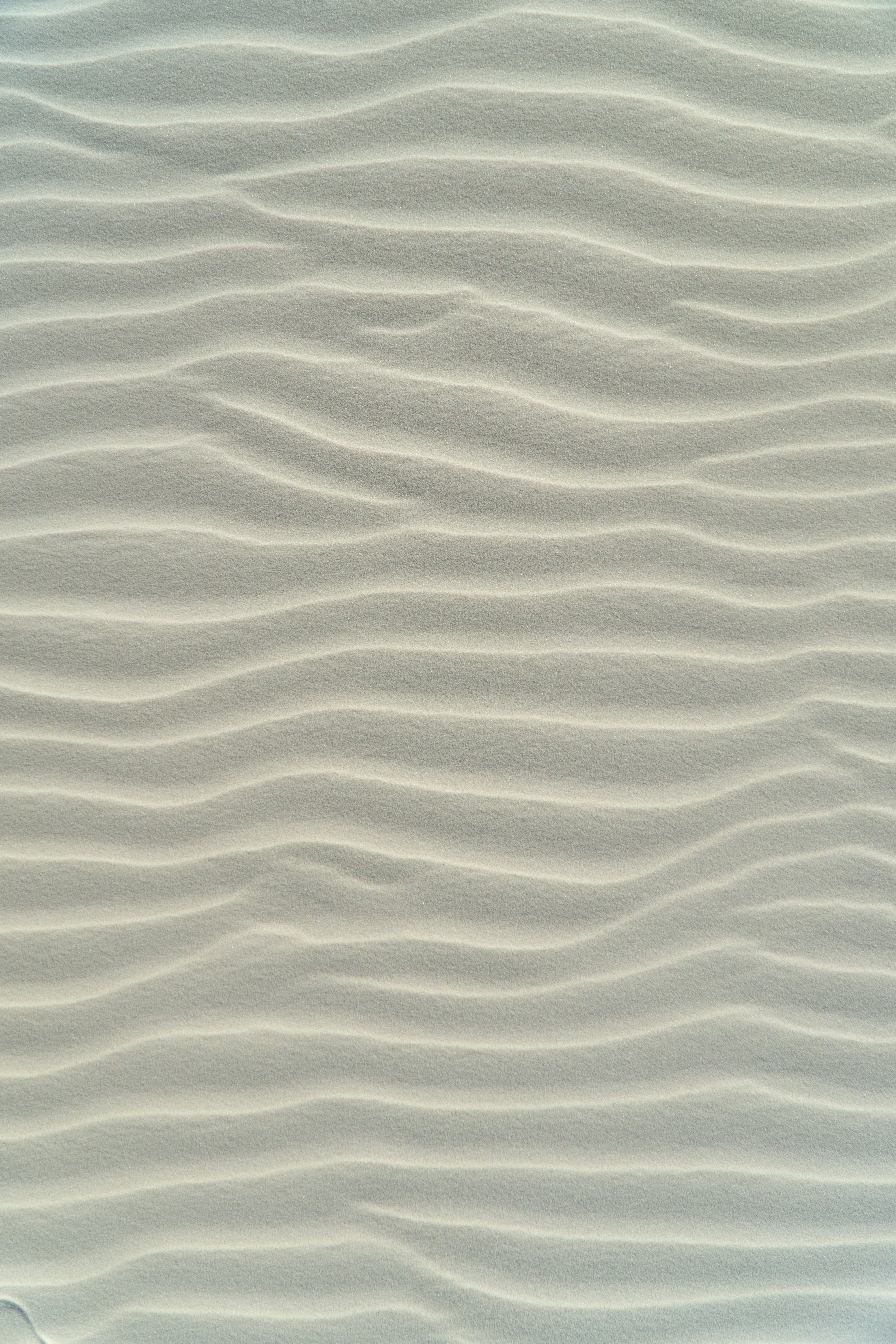 Gentle ripples of sand create a textured pattern under soft light, showcasing the serene beauty of a desert landscape.