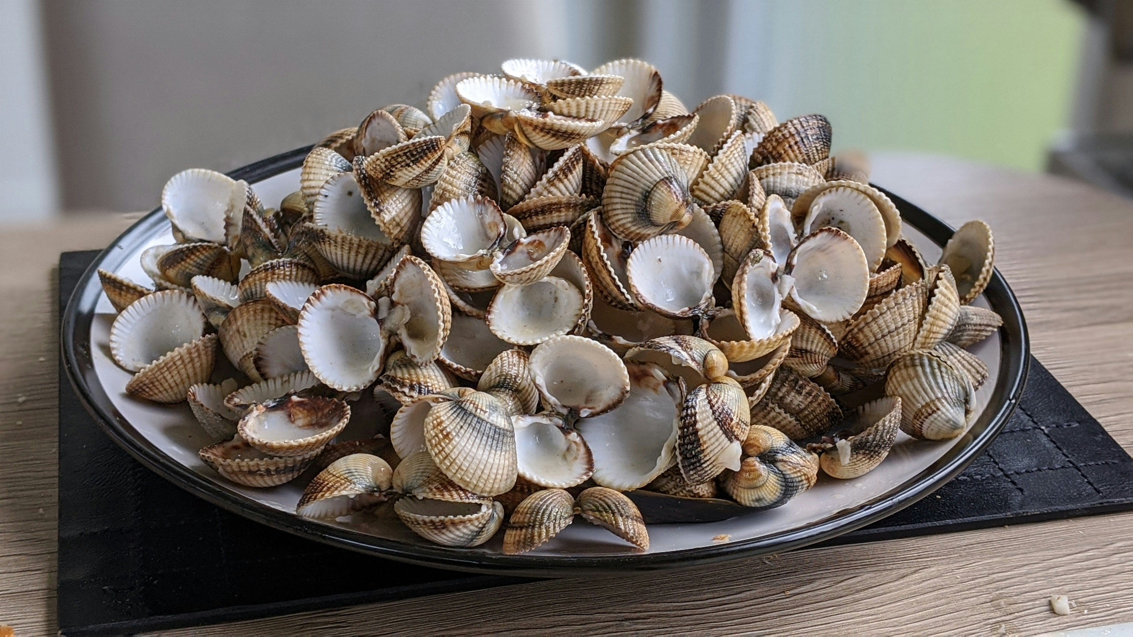 Centerstage Seashells: A Quiet Heap on a Dark Plate