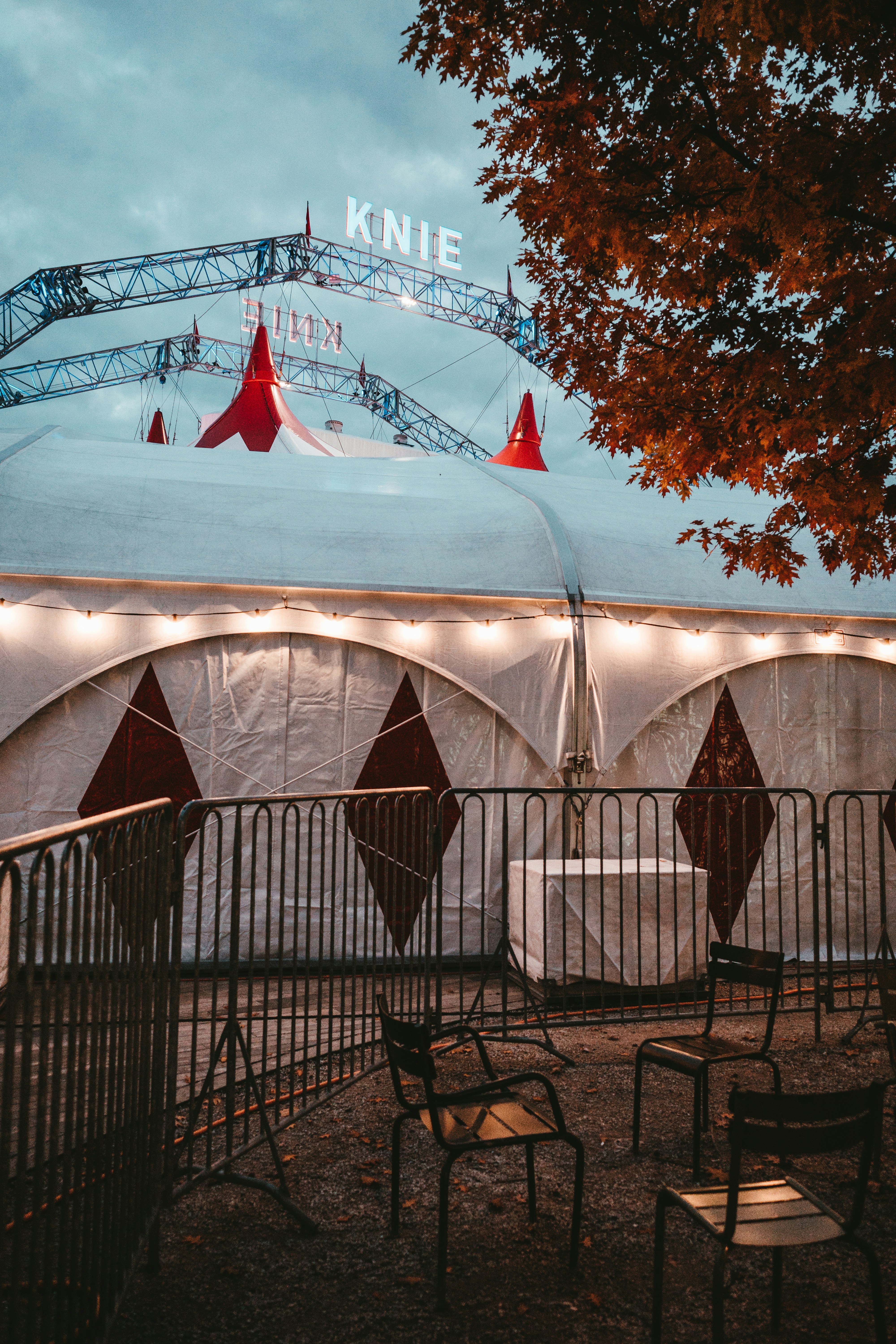KNIE Arch Over a Twilight Circus Tent