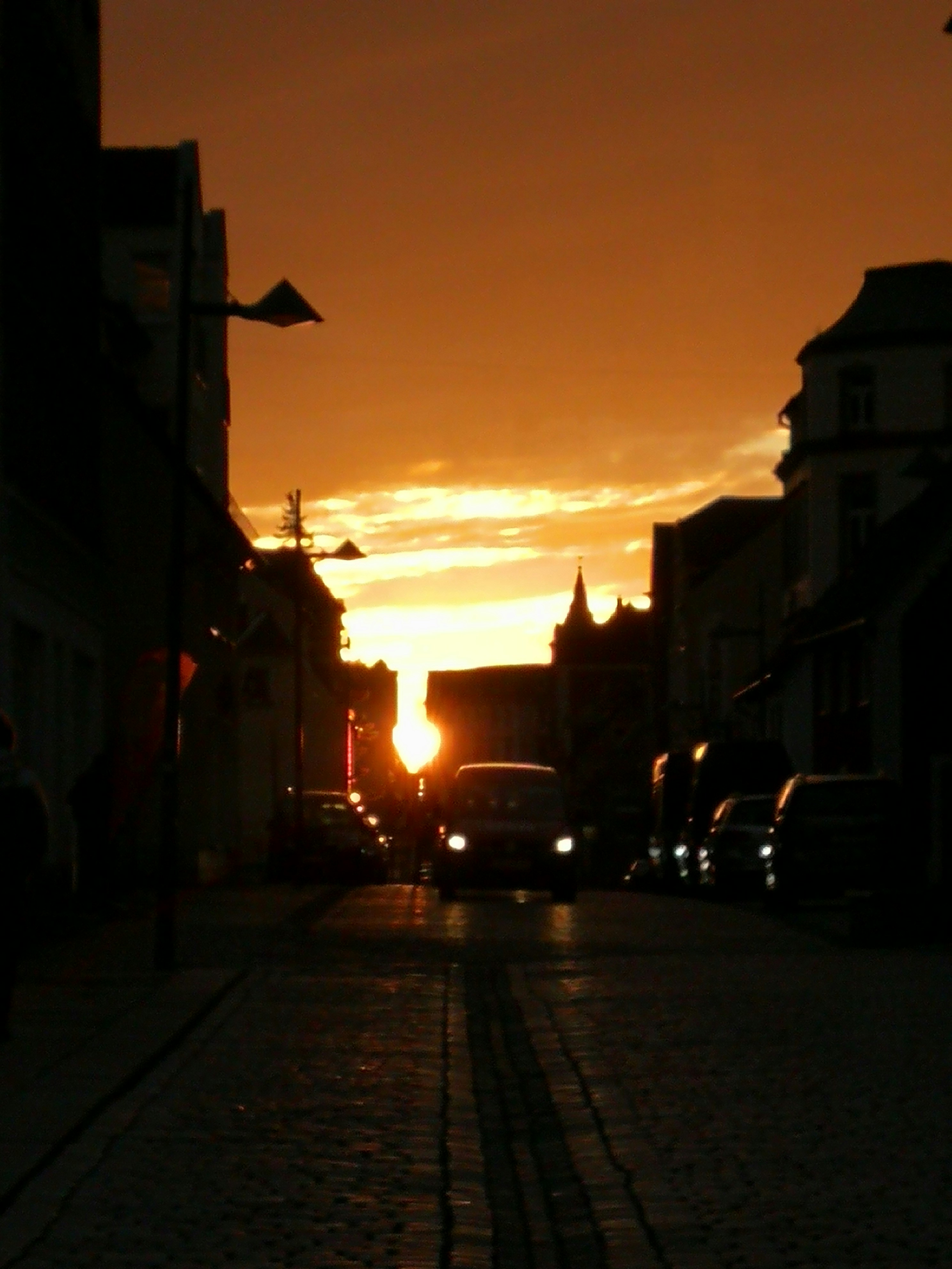 Golden Hour in Cobblestone Lane