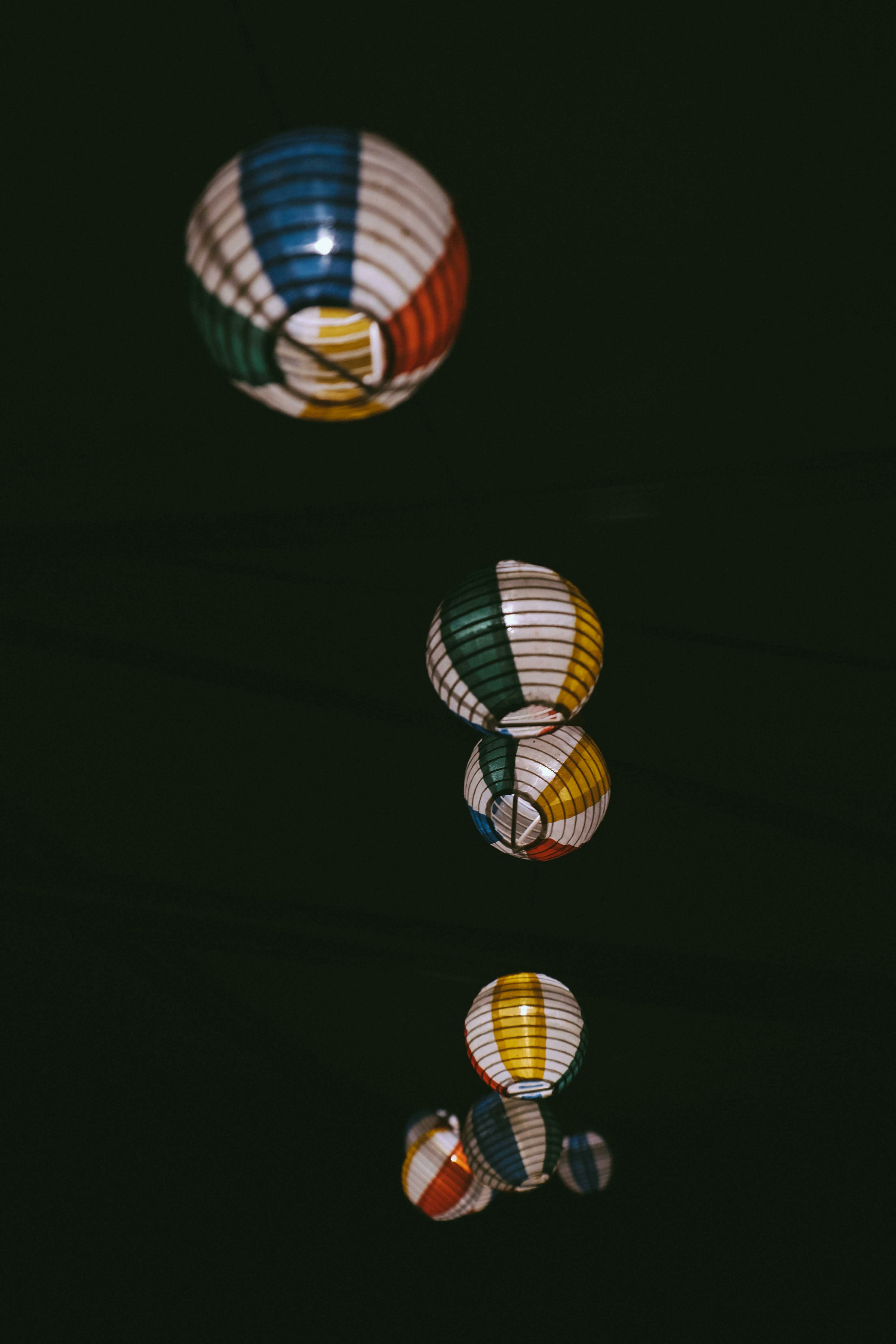 Floating Color Orbs in the Night