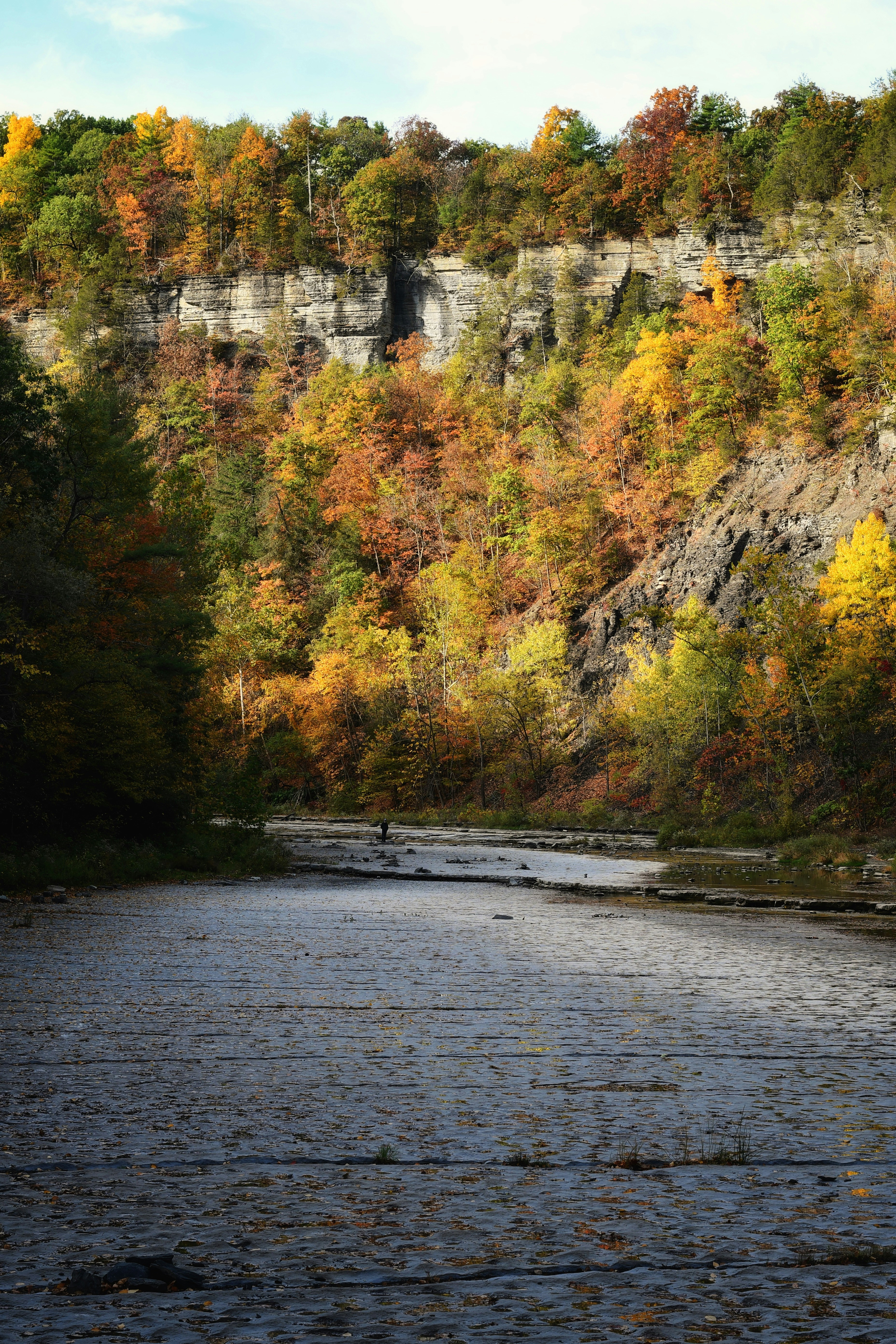 Autumn Cliffs Over the Quiet River