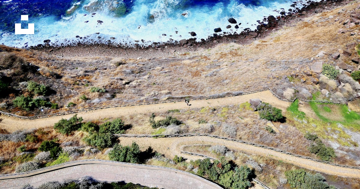 Veduta aerea del campo di erba verde vicino allo specchio d'acqua ... Veduta aerea del campo di erba verde vicino allo specchio d'acqua ...