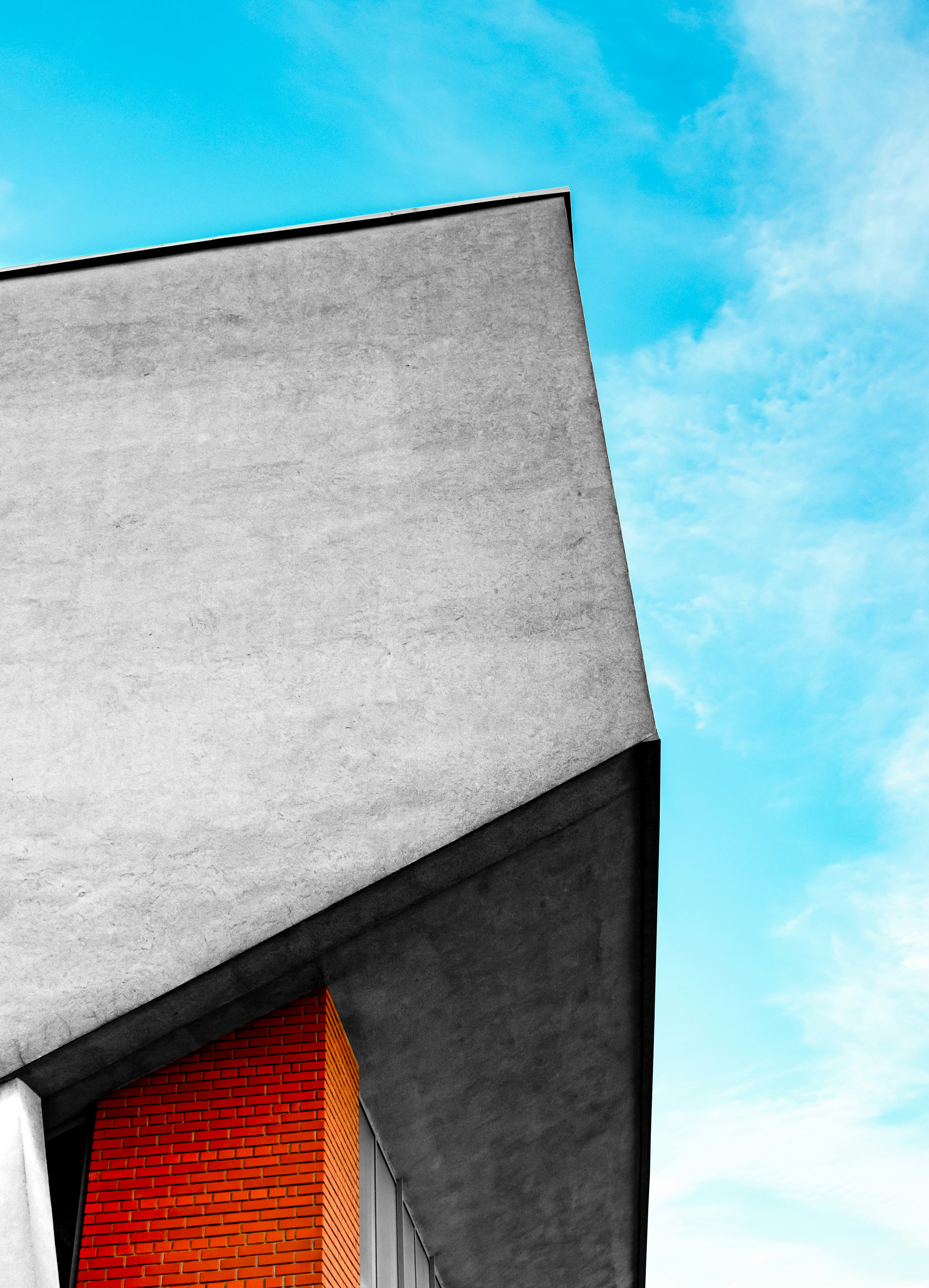 Photo of a building with a blue sky in the background. Poland.